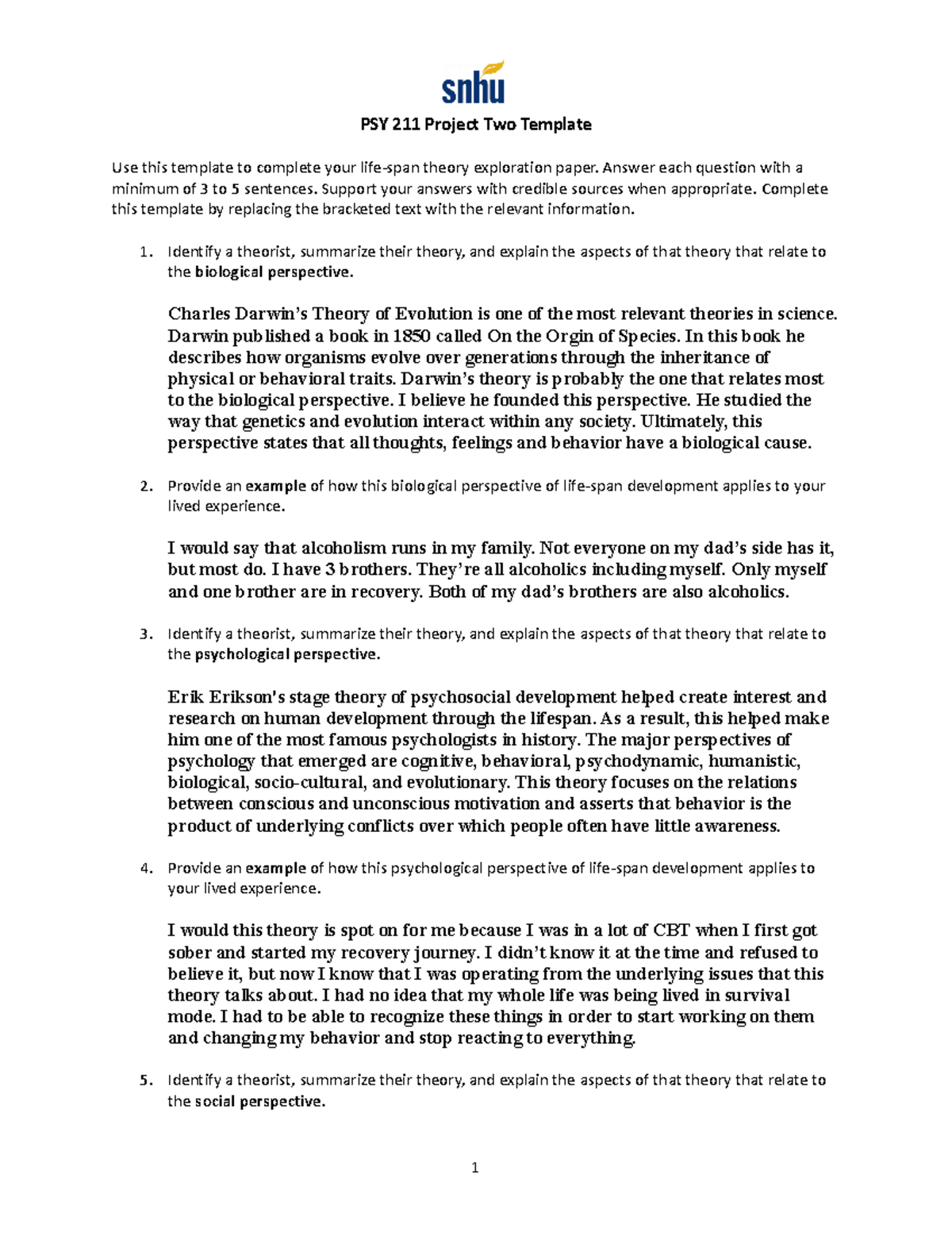 PSY 211 Project Two - Child custody history - PSY 211 Project Two Template Use this template to ...