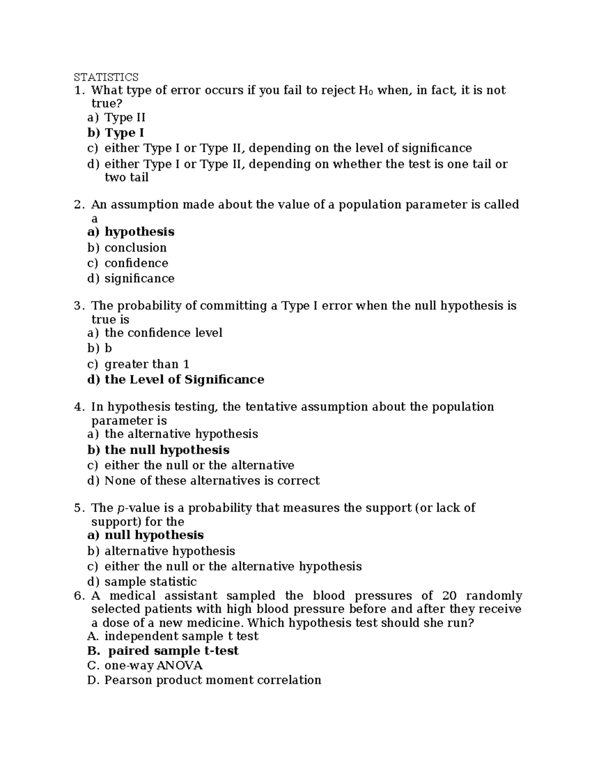 Mockboard- Majorship MATH - STATISTICS What type of error occurs if you ...