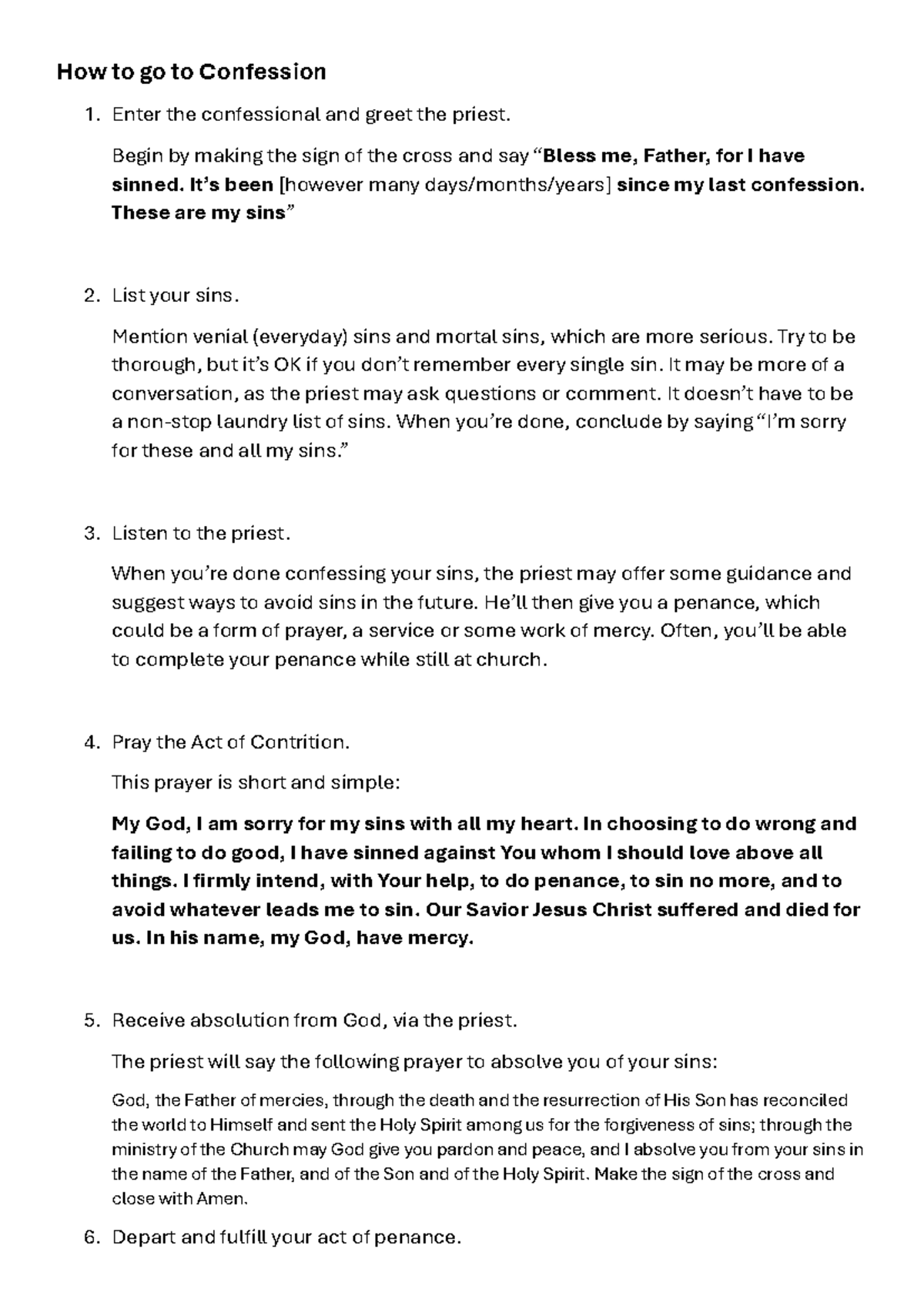 How to go to Confession - Enter the confessional and greet the priest ...