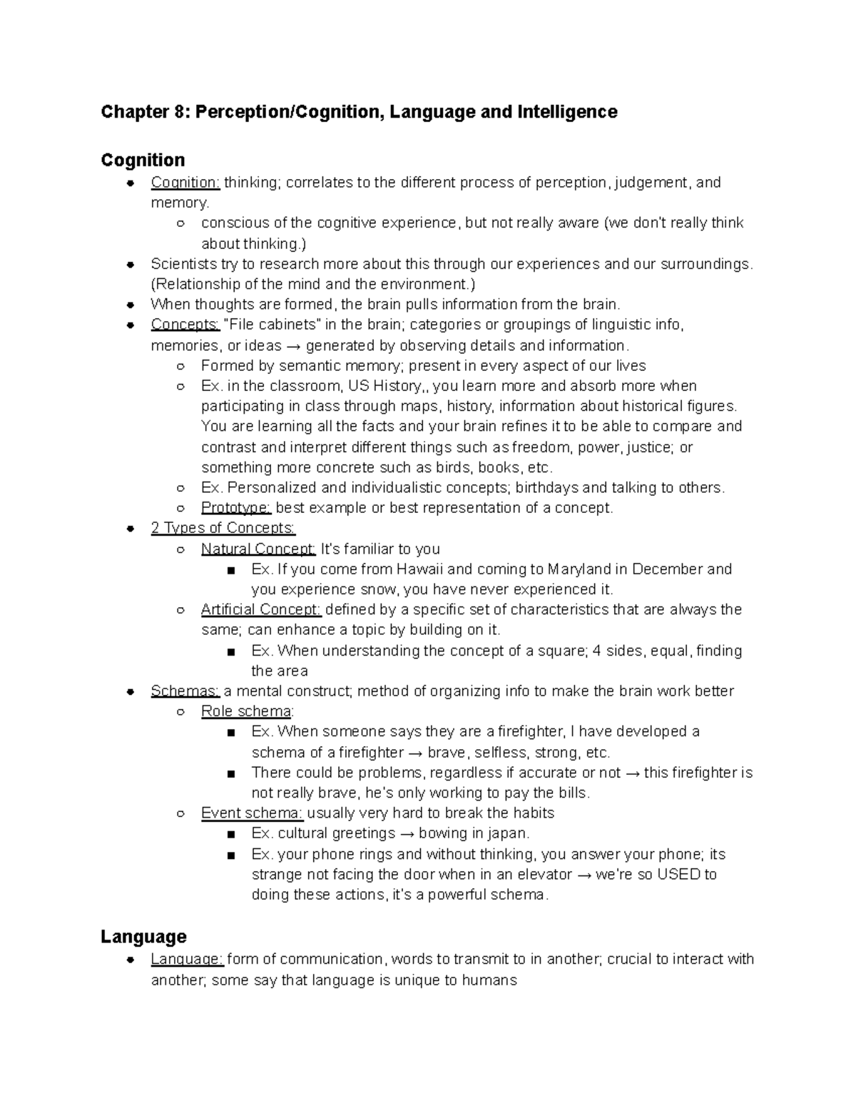 Chapter 8 Perception, Cognition, and Intelligence [PSY 1010] - Chapter ...