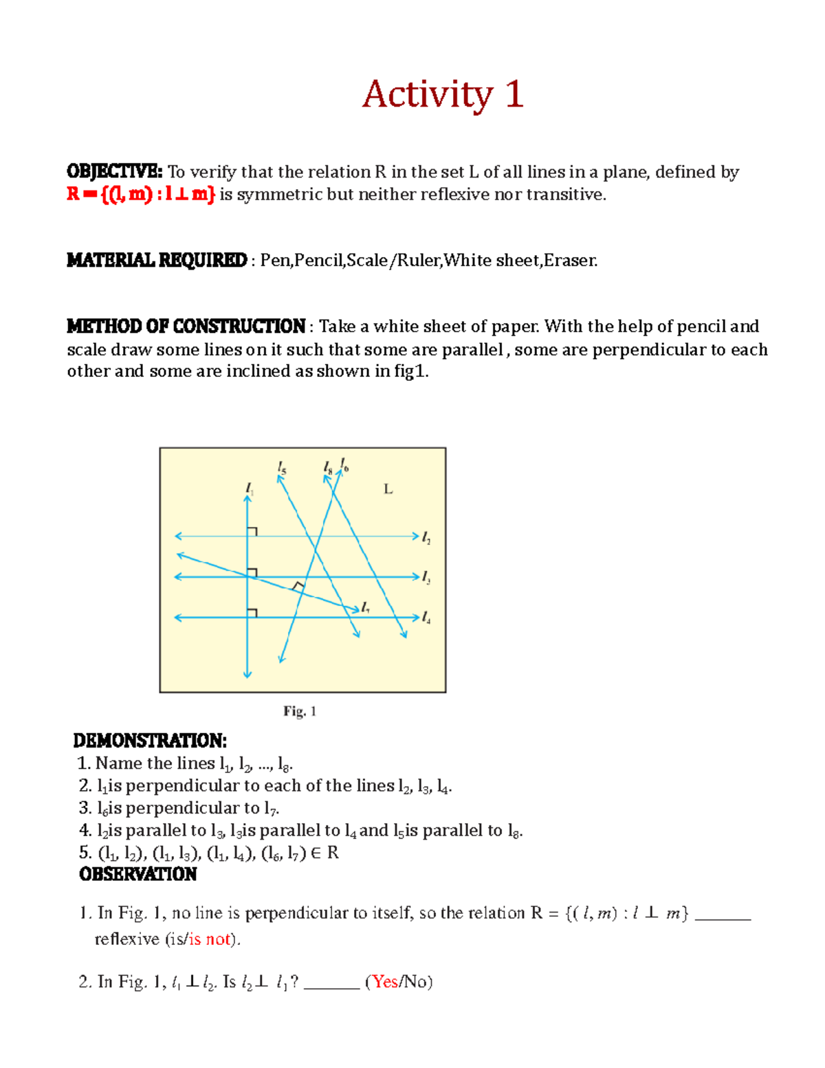 12 Activities - 2022-2023 - Activity 1 OBJECTIVE: To verify that the ...
