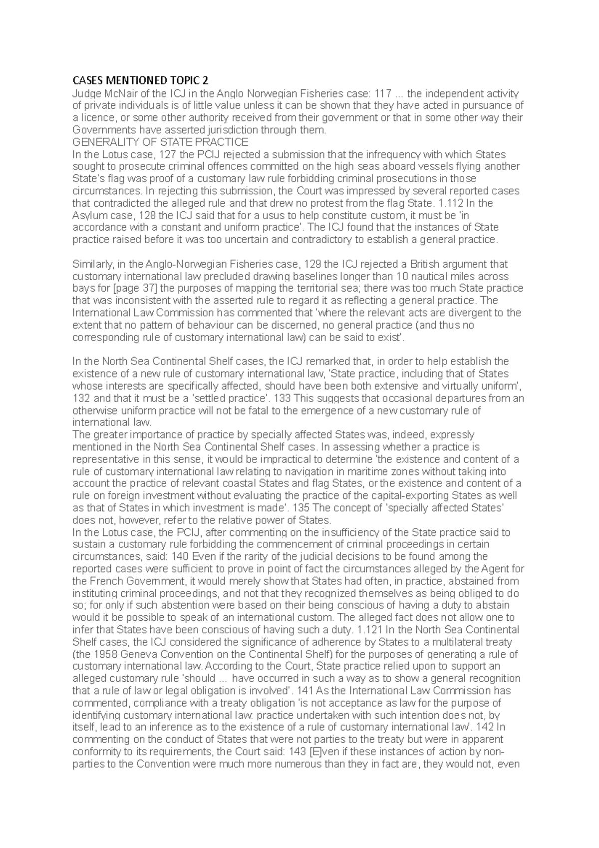 Cases Mentioned Topic 2 - CASES MENTIONED TOPIC 2 Judge McNair of the ...