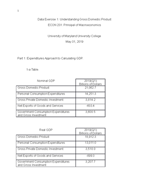 Data Exercise #1 - Data Exercise #1: Gross Domestic Product Econ 201: Principals of ...
