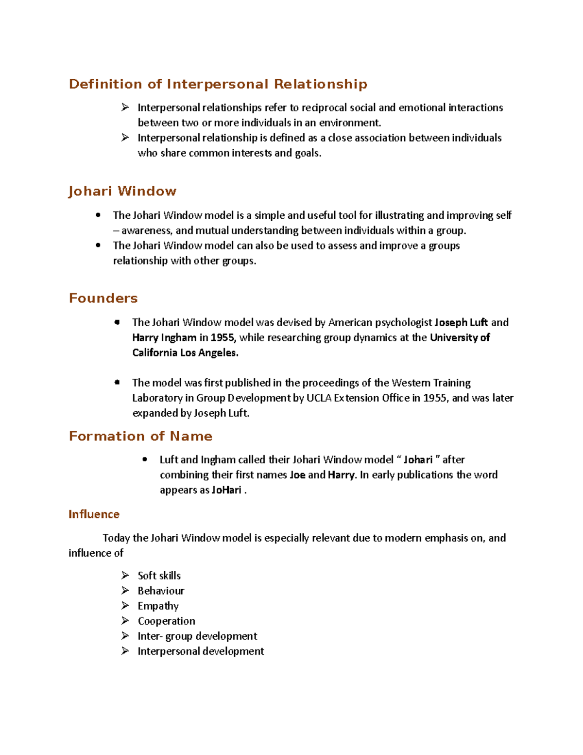Dynamic of intrapersonal - Definition of Interpersonal Relationship ...