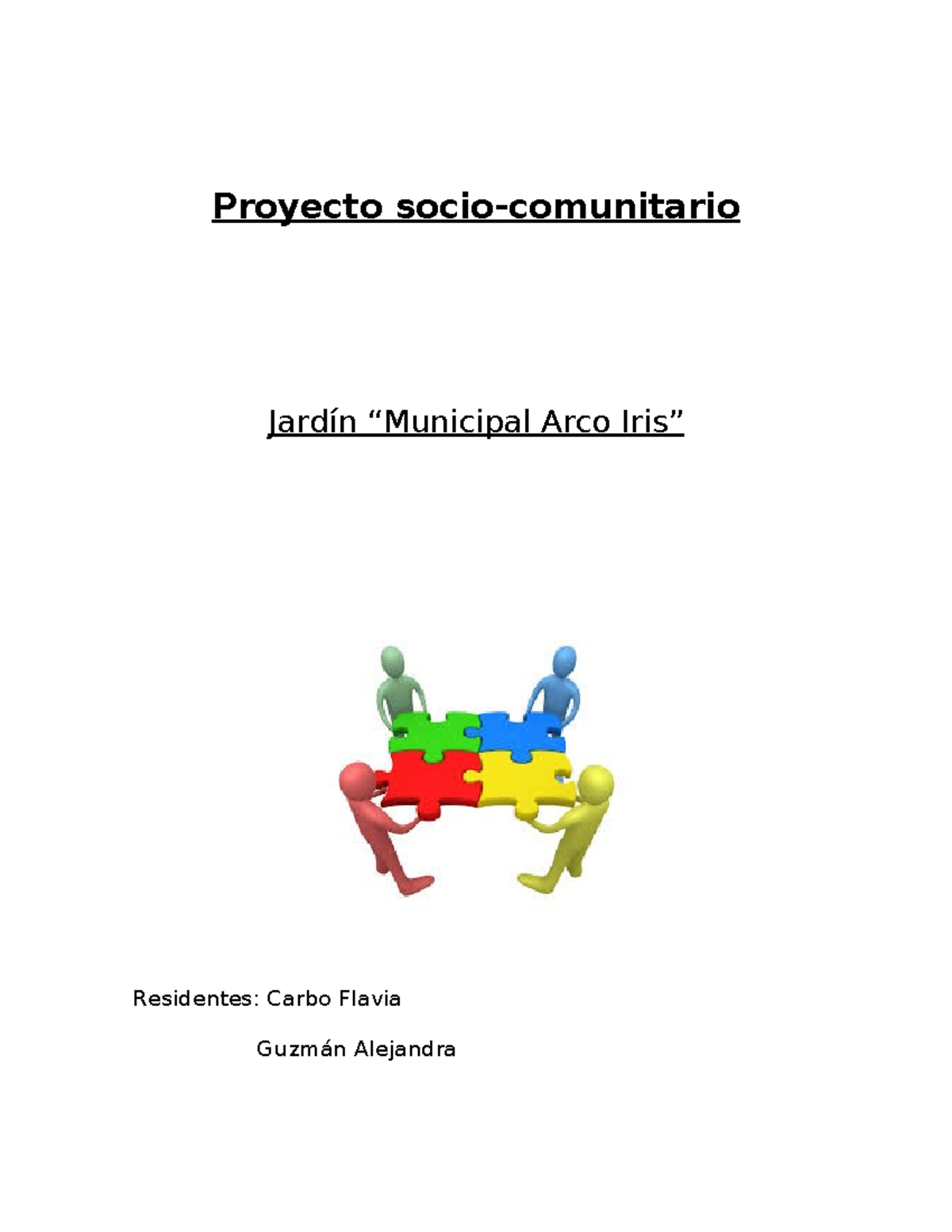 Proyecto sociocomunitario - Proyecto socio-comunitario Jardín ...