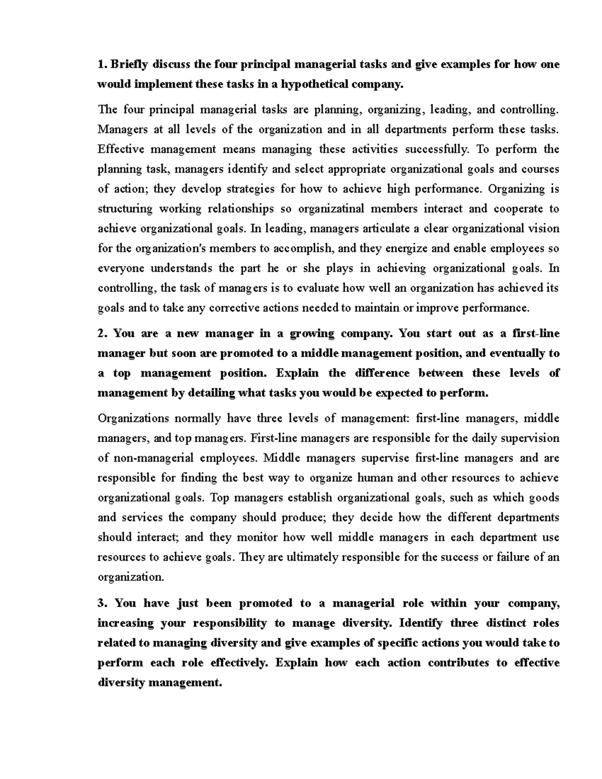 Short questions - For ur mid term test - Briefly discuss the four ...