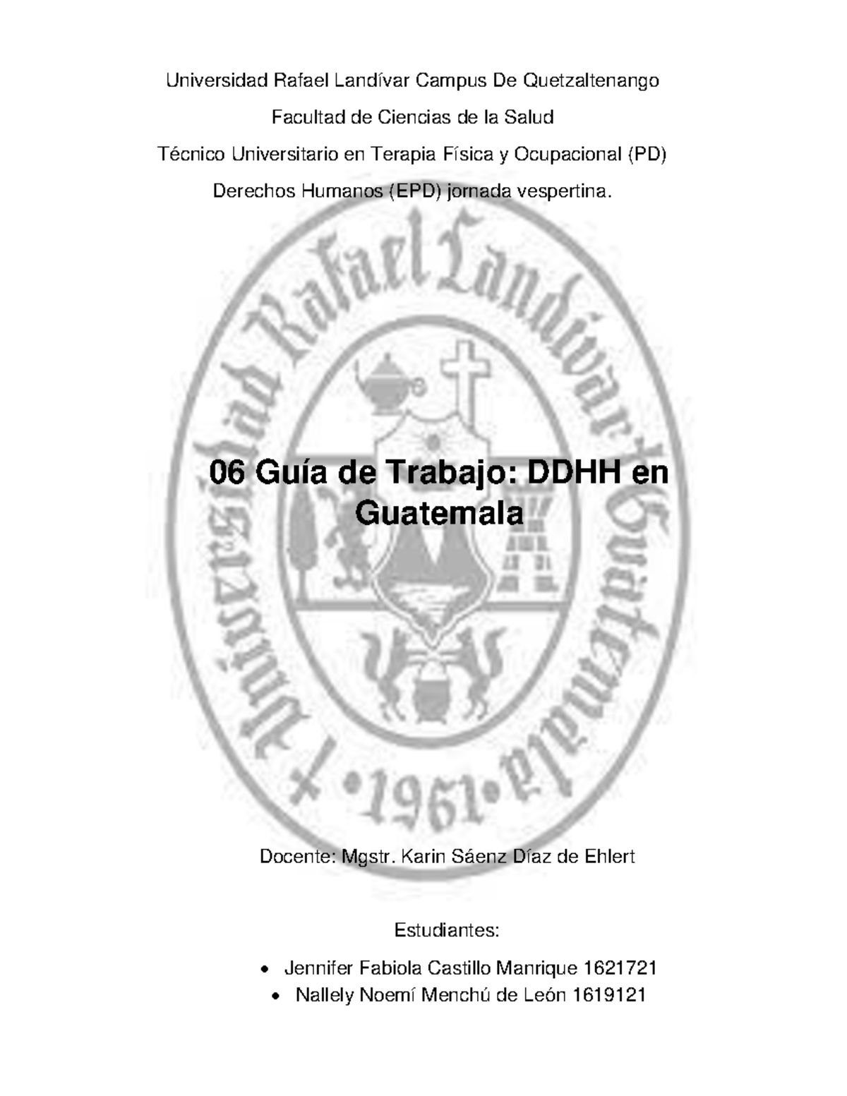 Actividad ddhm - Contenido semanal. - Universidad Rafael Landívar ...