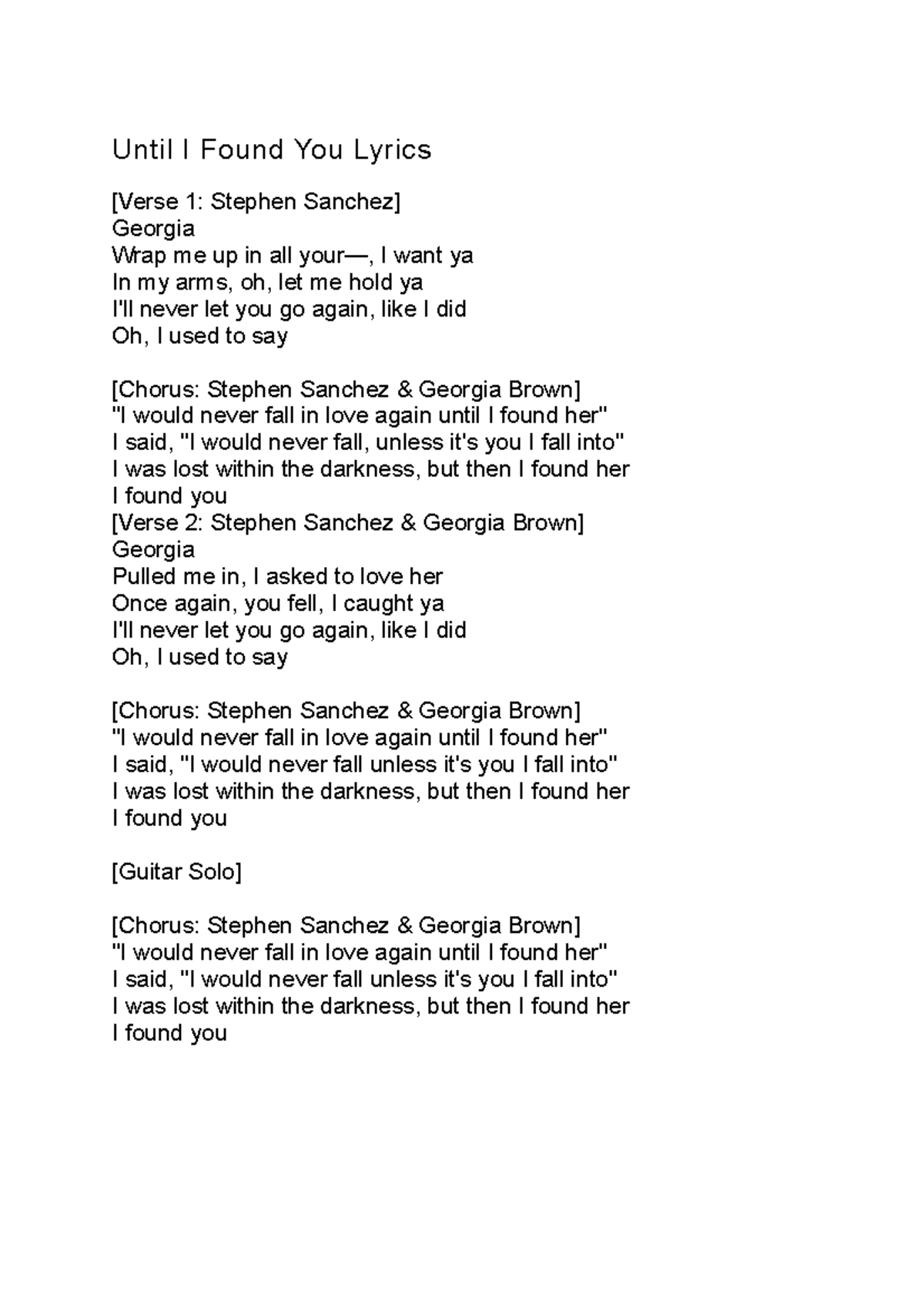 Until I Found You Lyrics Until I Found You Lyrics Verse 1 Stephen