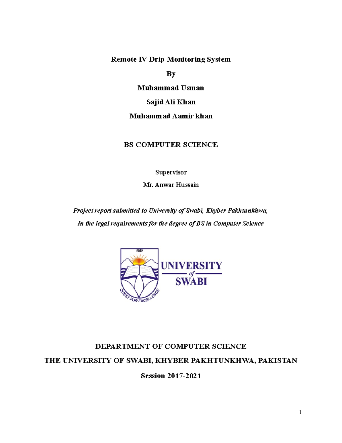 Old project Swabi Uni - Remote IV Drip Monitoring System By Muhammad ...