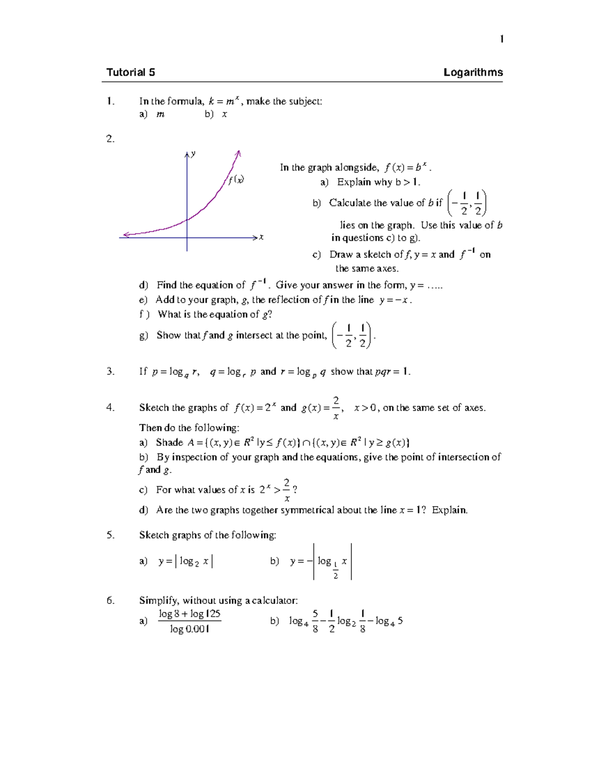 Tutorial 5 1 September 2022 1 Tutorial 5 Logarithms In The Formula X