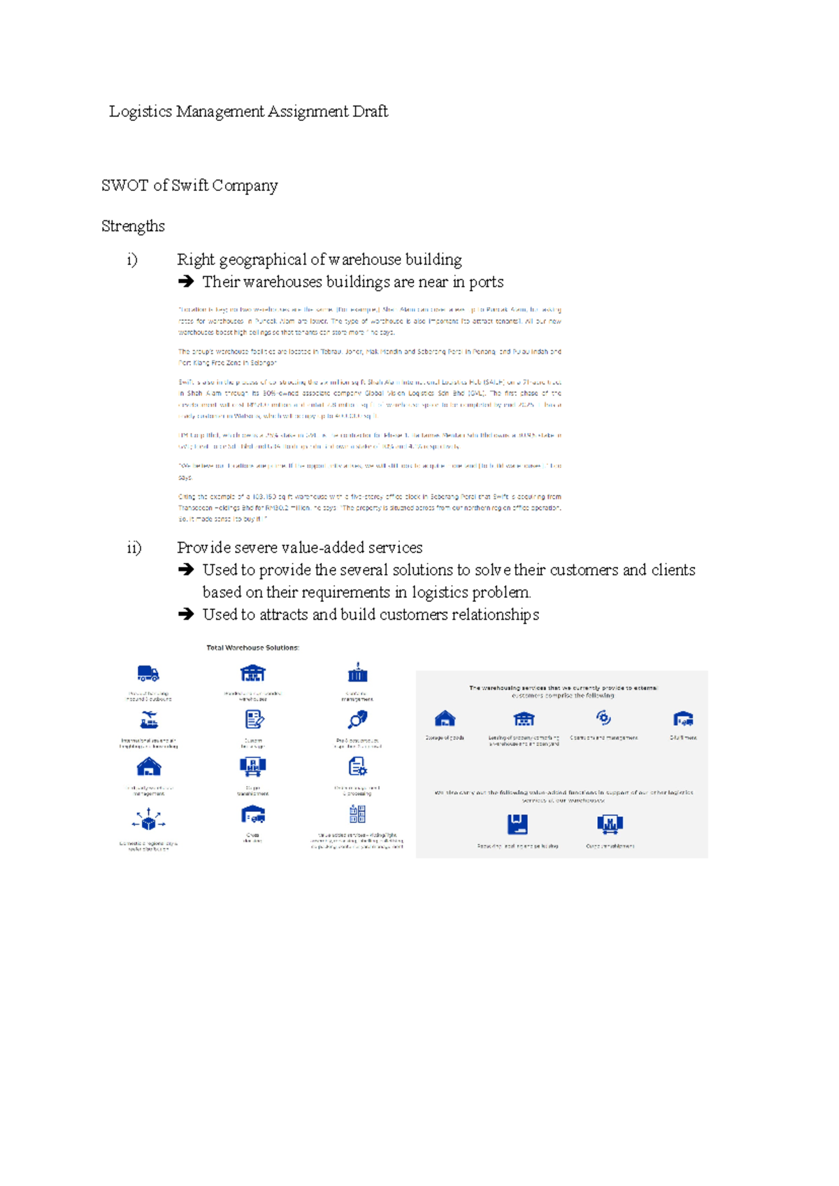 Logistics Management Assignment - Used to attracts and build customers ...