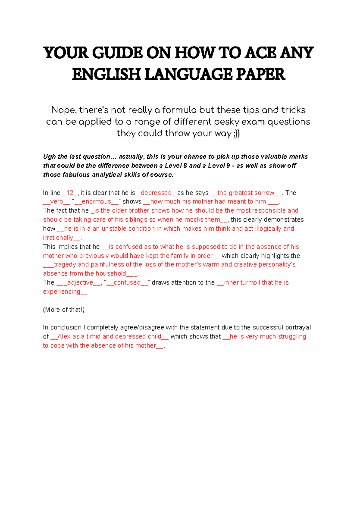 HOW TO ACE ANY English Language Paper - YOUR GUIDE ON HOW TO ACE ANY ...