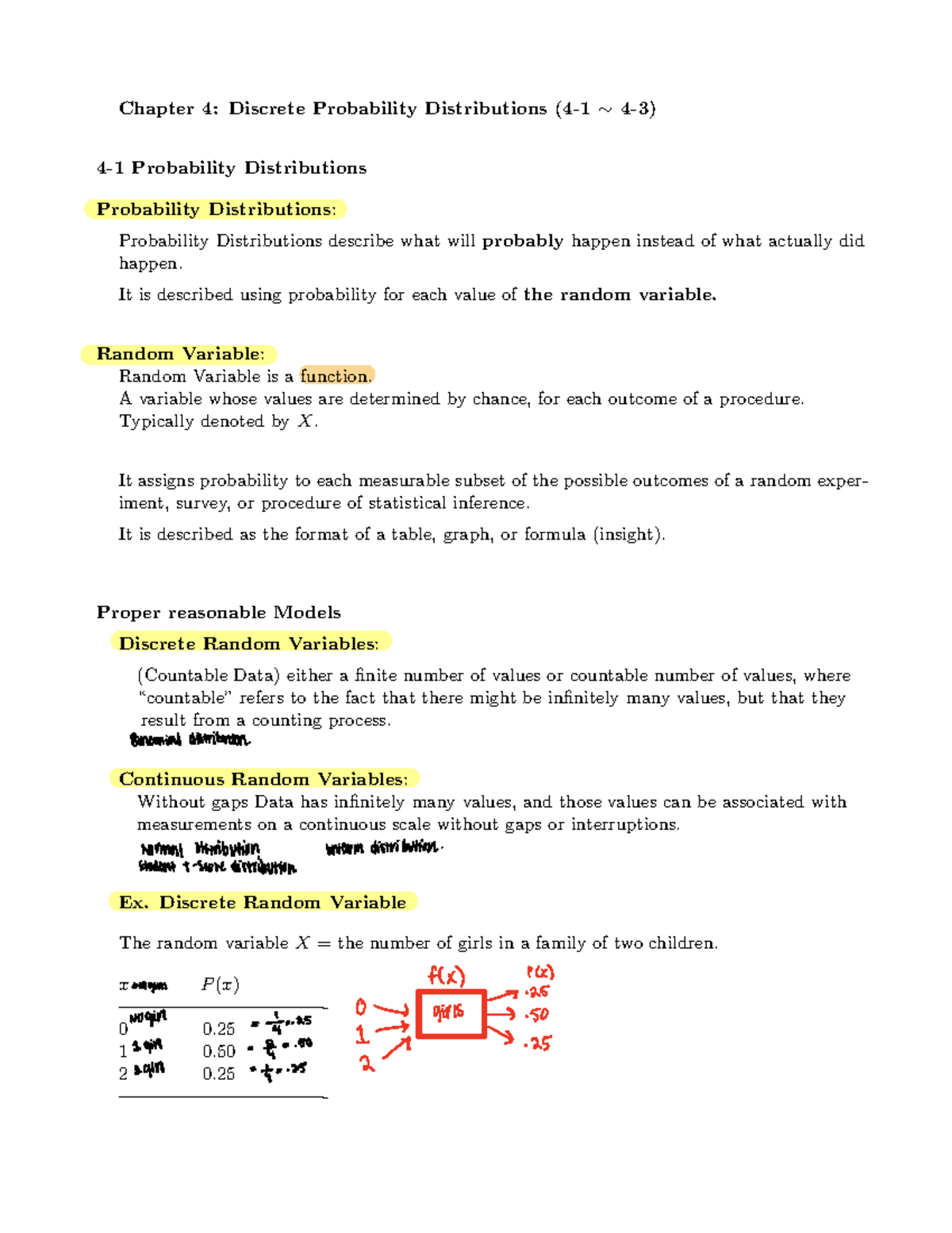 Chapter 4 discrete probability distributions - Chapter 4: Discrete ...