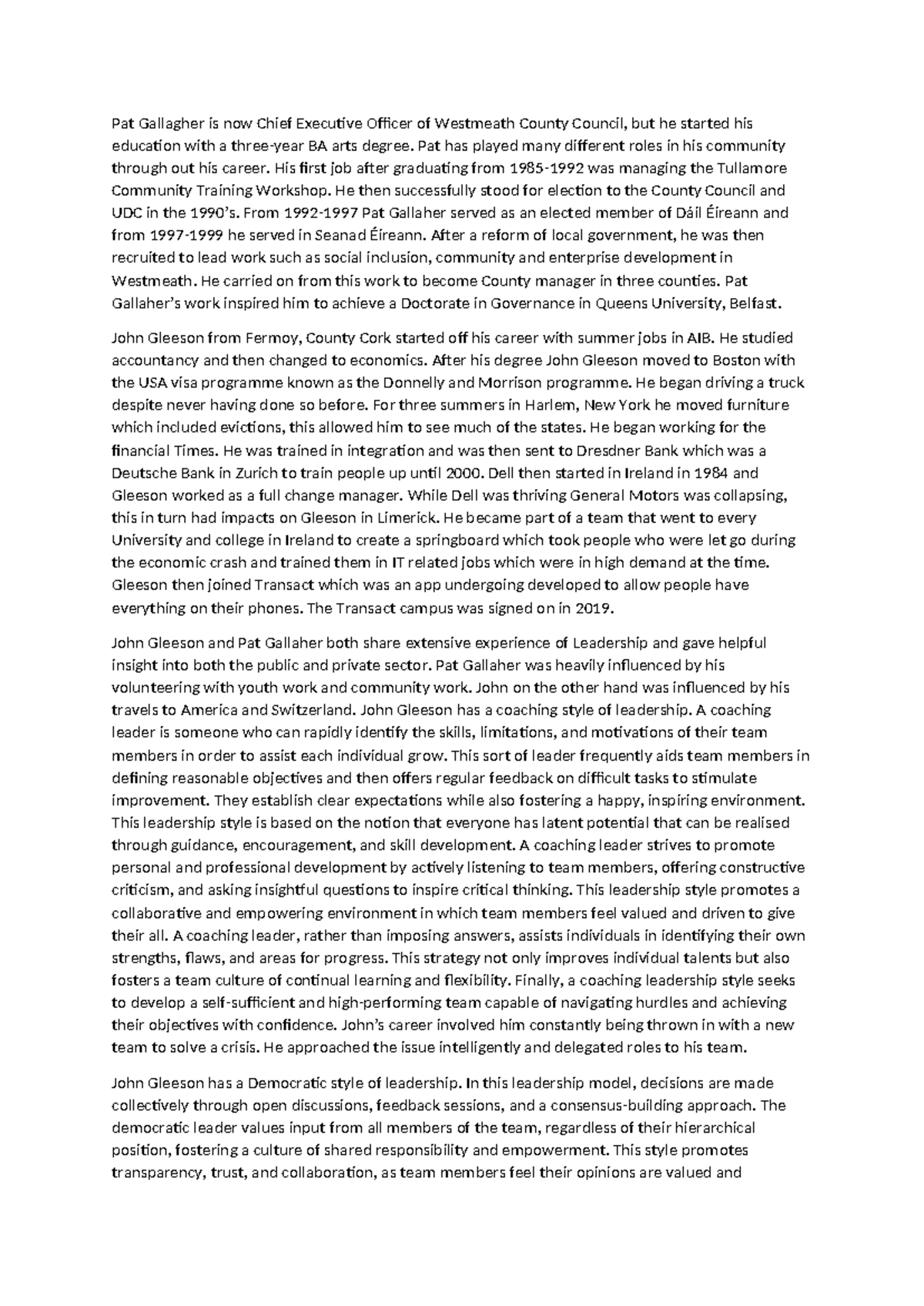 PA guest speaker reflection - Pat Gallagher is now Chief Executive ...