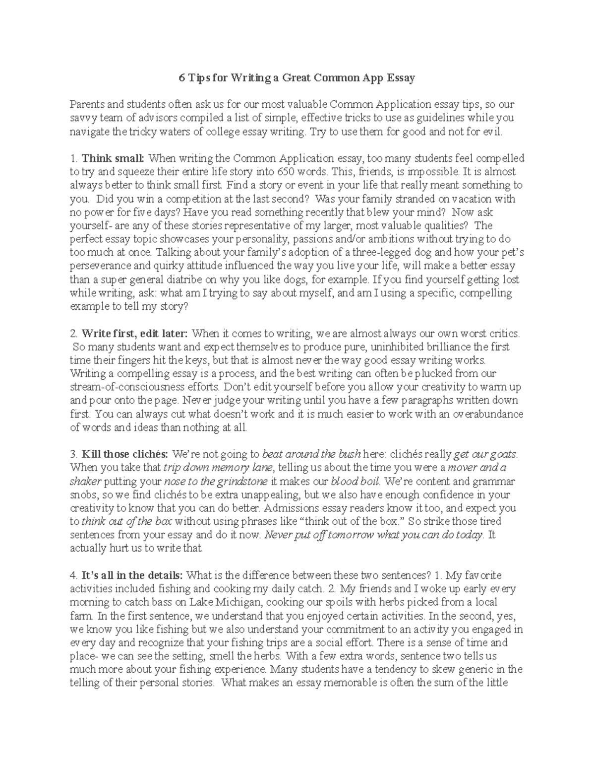 Kami Export - 6 Tips for Writing a Great Common App Essay - 6 Tips for ...