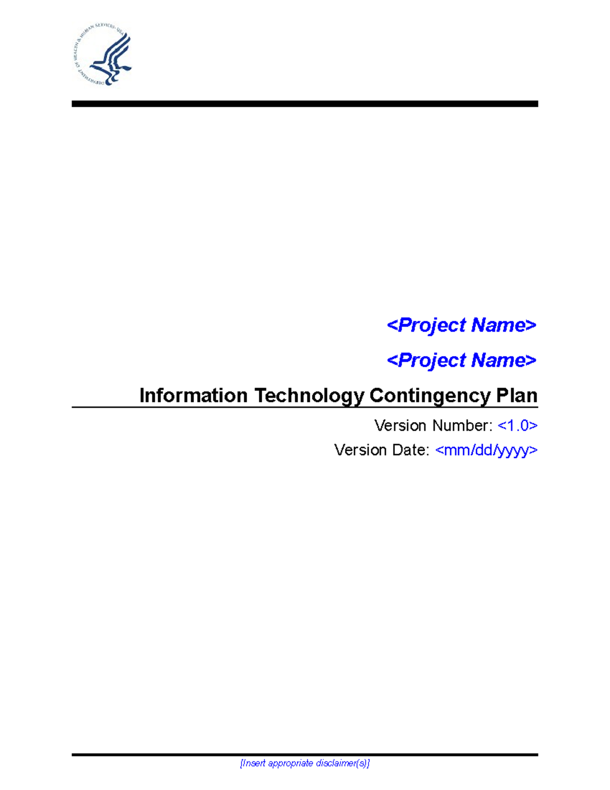 Eplc contingency plan template - Information Technology Contingency ...
