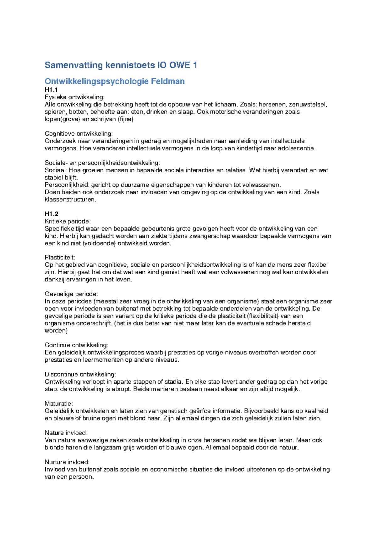 Samenvatting De methodische cyclus - Samenvatting kennistoets IO OWE 1 ...