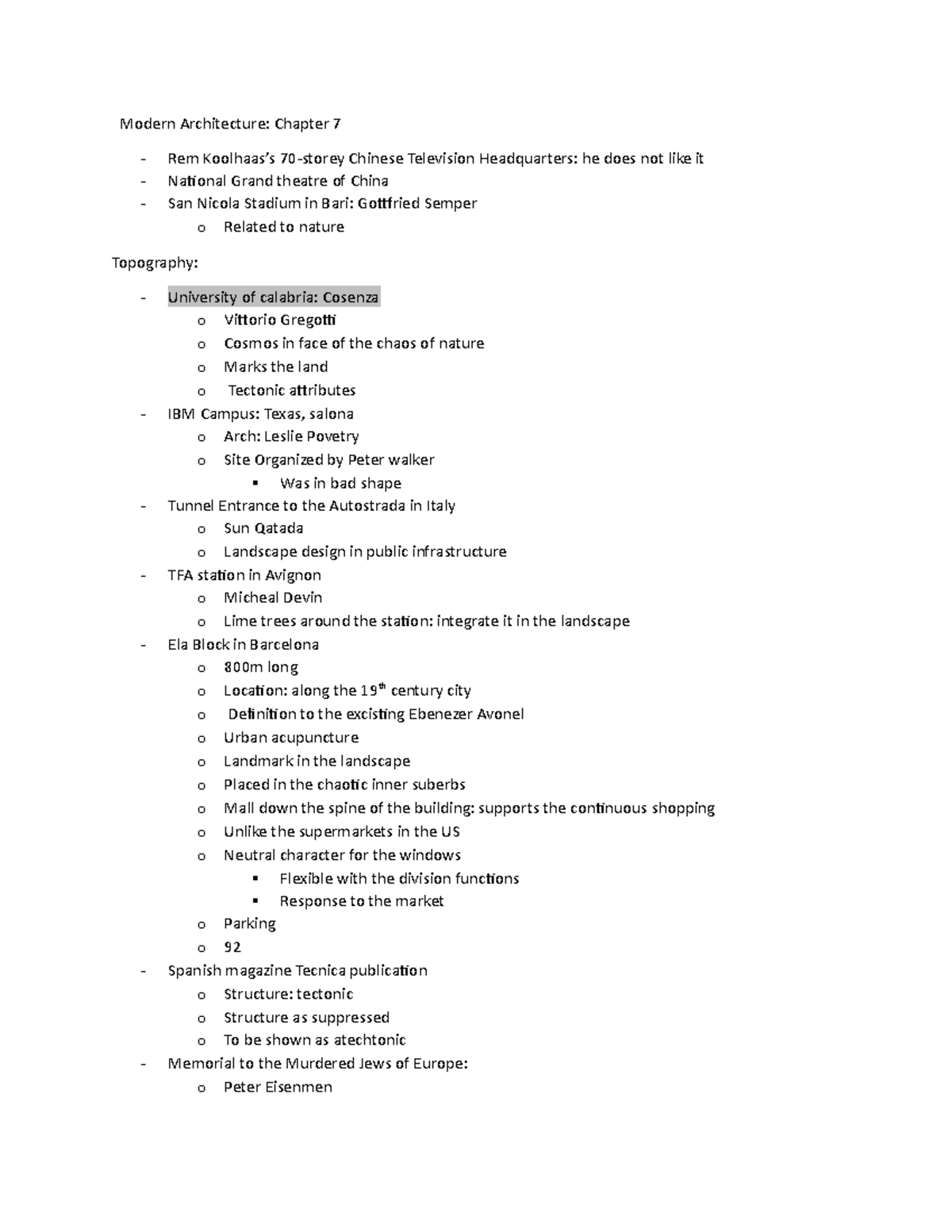 Modern Architecture - Summary about some of the chapters - Modern ...