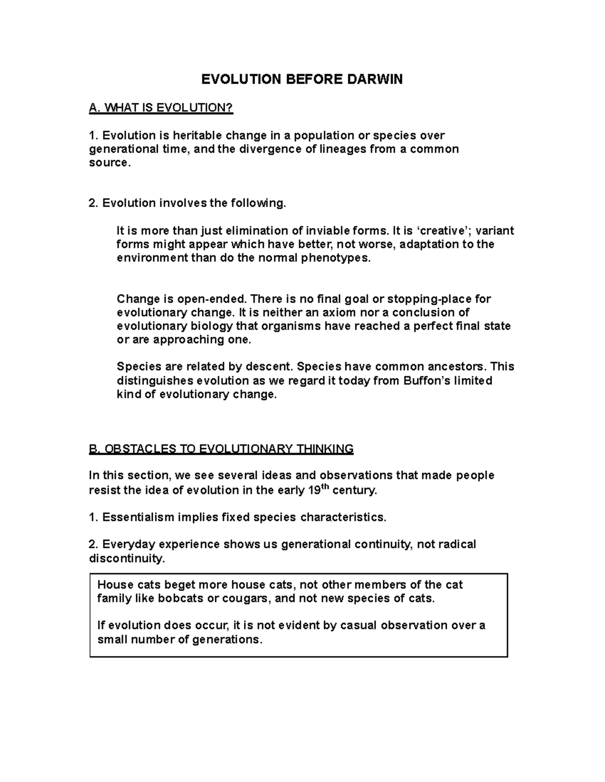 K02 - Evolution before Darwin - pdf - Complete Notes (2020) - EVOLUTION ...