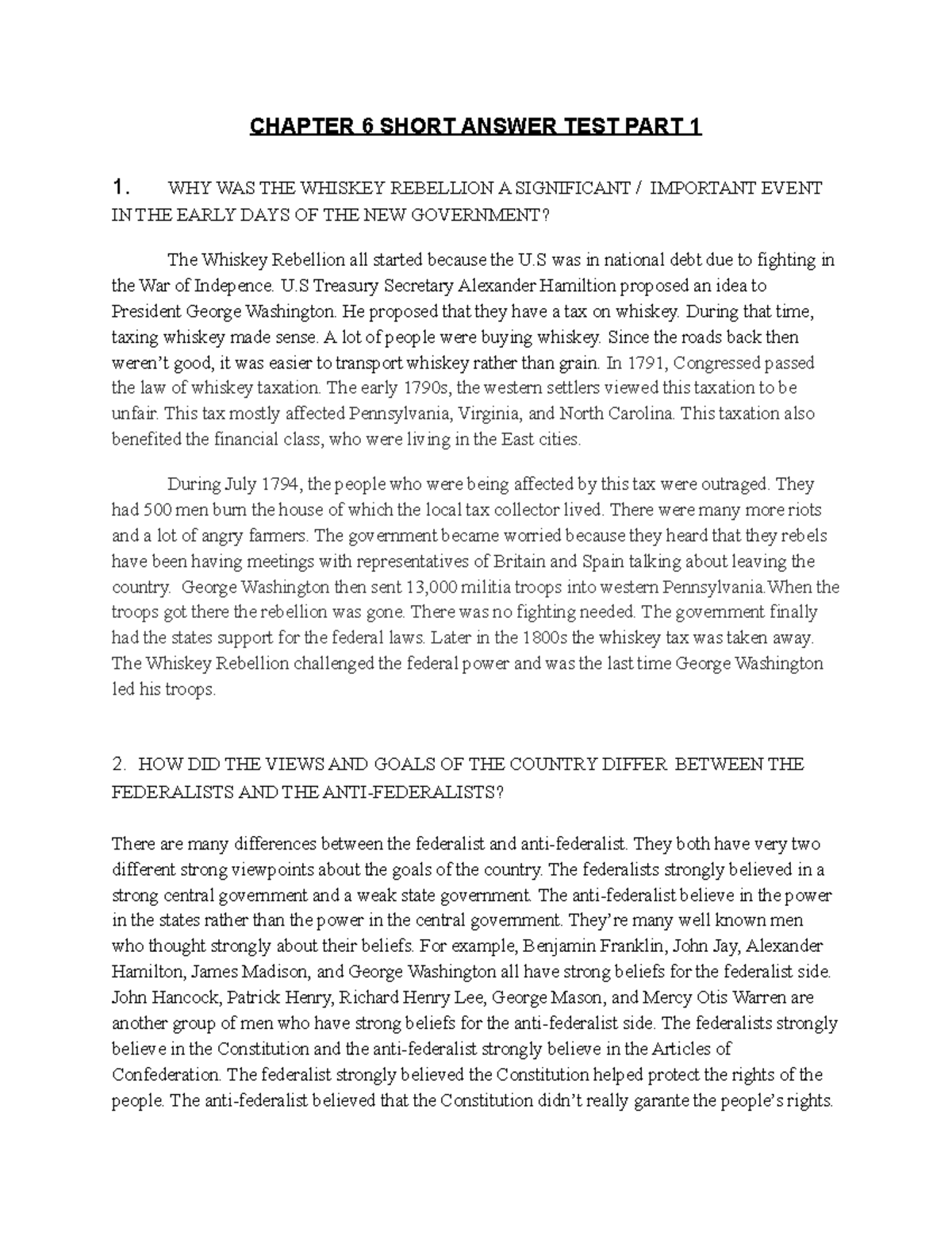 Copy of Emma Diaz - Chapter 6 Short Answer Test Part 1 - CHAPTER 6 ...