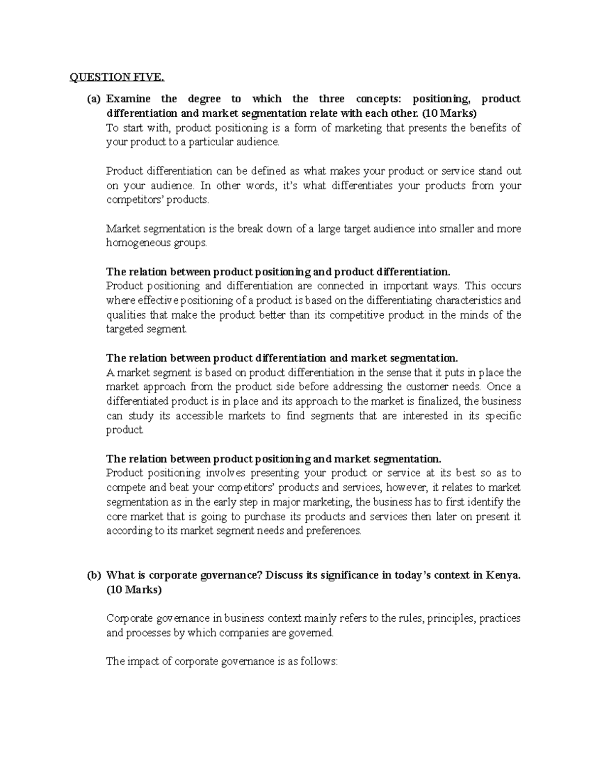 DBA 401 EXAM - It highlights the key strategies of an organization ...