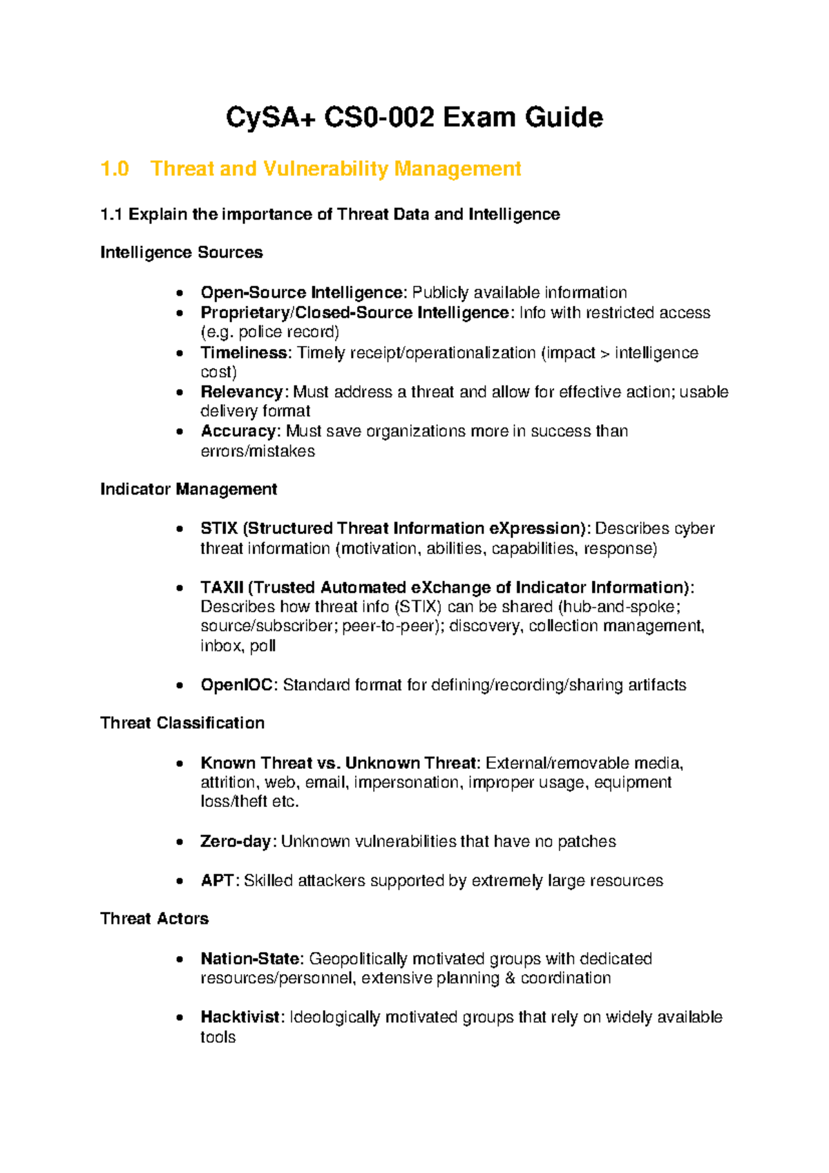 HajaJj sbbbs jjha - CySA+ CS0-002 Exam Guide 1 Threat and Vulnerability ...