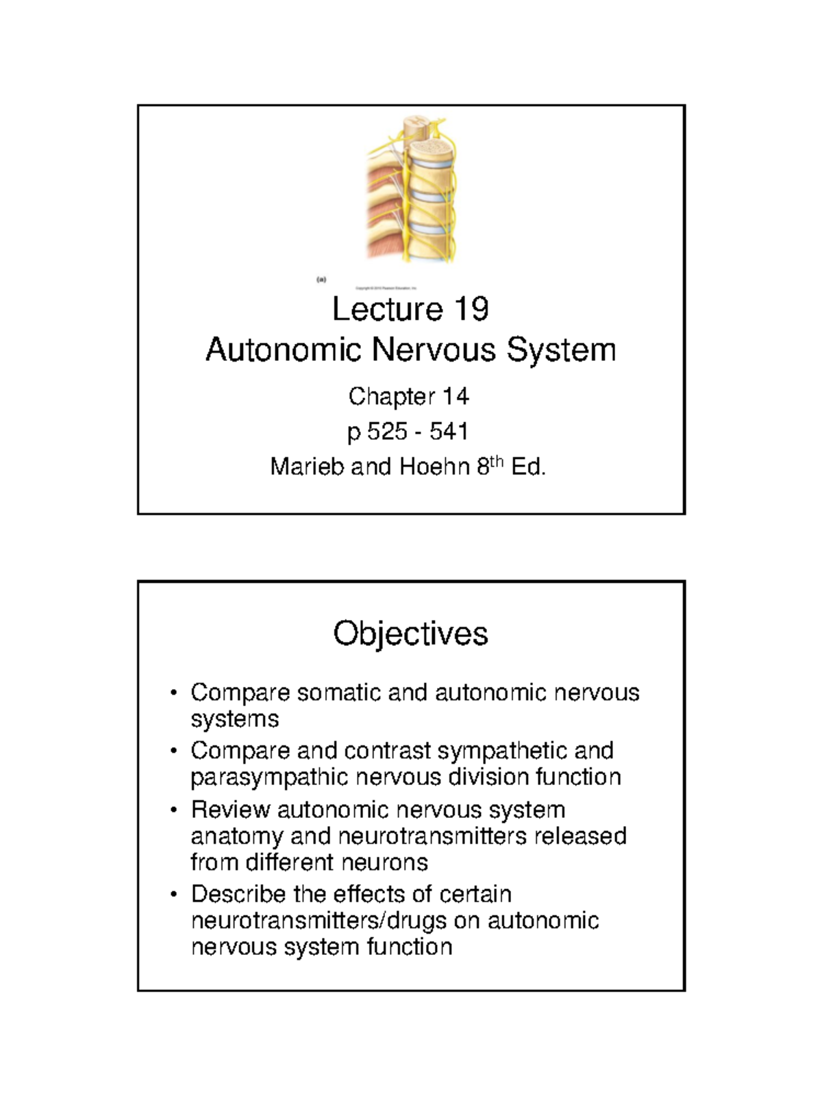 Lecture 19 Autonomic Nervous System 2015 Students - Lecture 19 ...