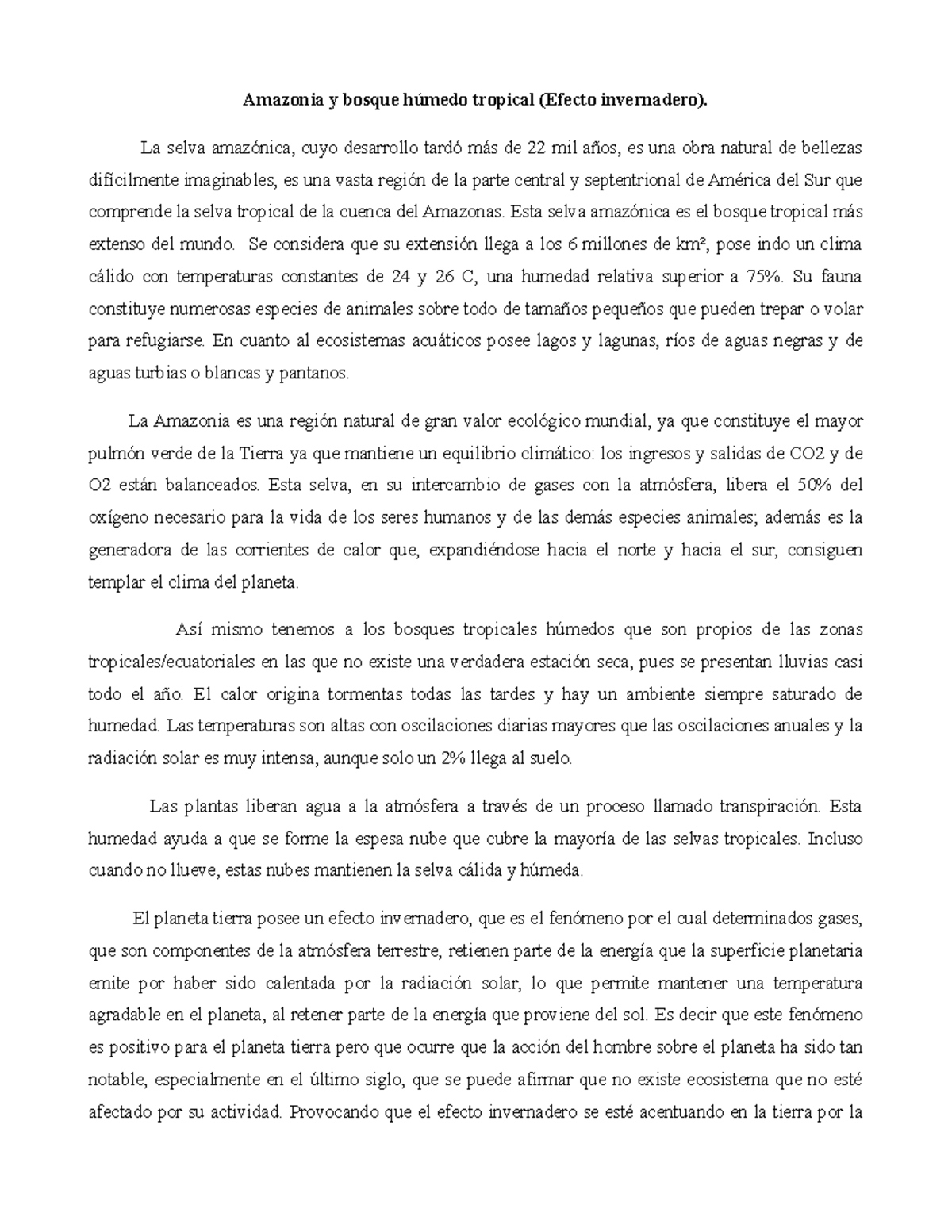 Amazonia y bosque húmedo tropical - Amazonia y bosque húmedo tropical ...