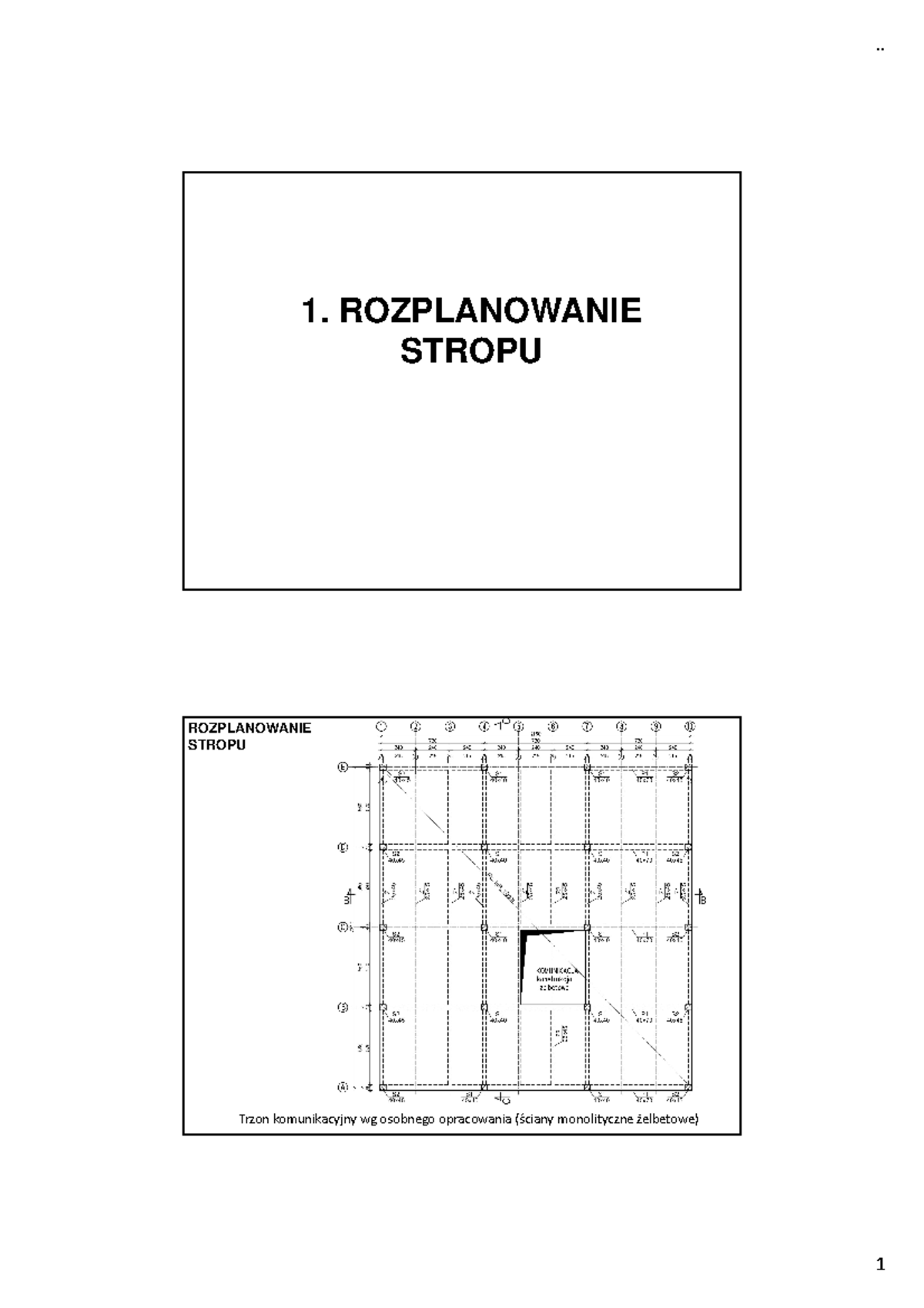 1. Rozplanowanie stropu - 1. ROZPLANOWANIE STROPU ROZPLANOWANIE STROPU ...