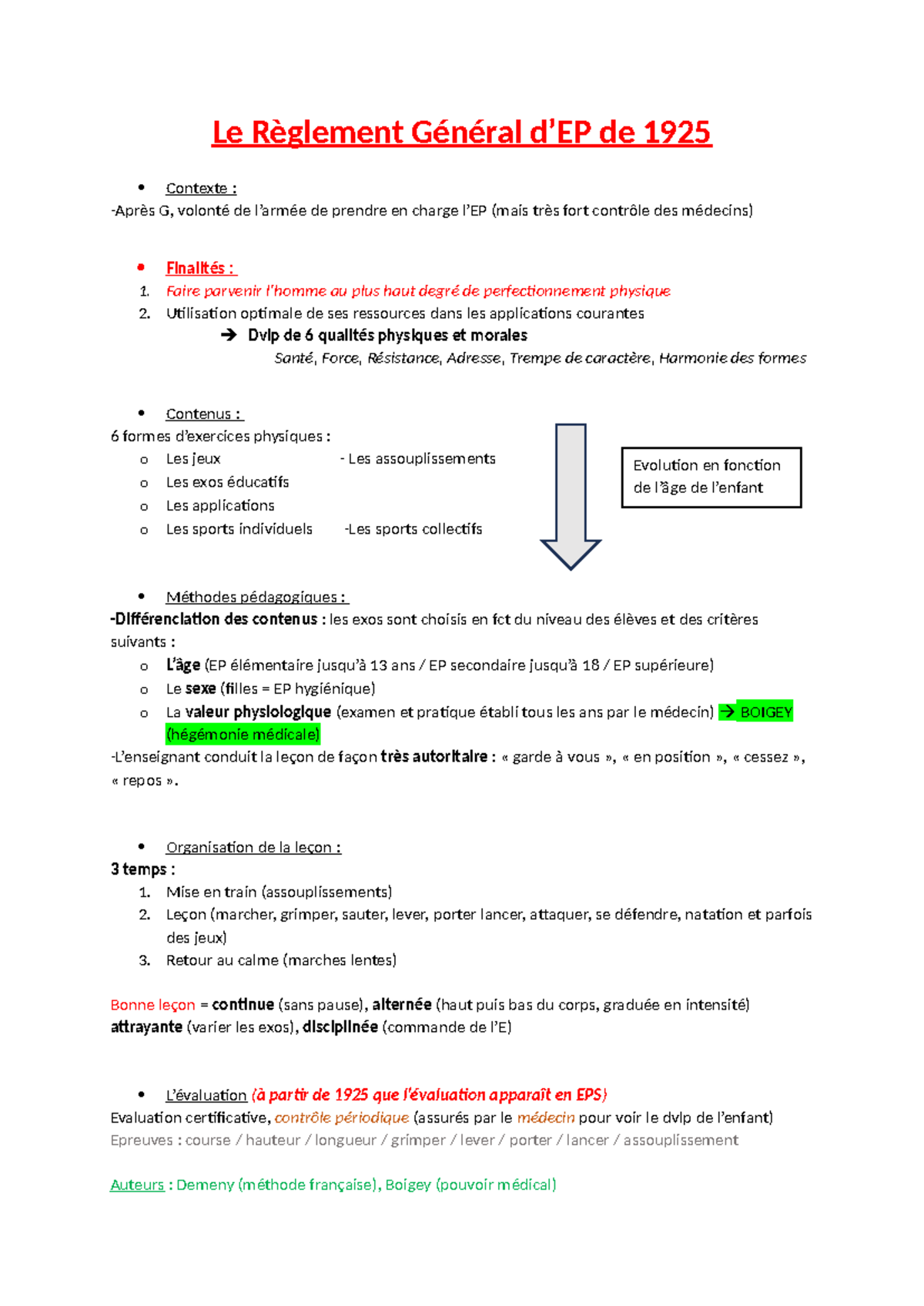 Le Règlement Général 1925 - Le Règlement Général d’EP de 1925 Contexte : -Après G, volonté de ...