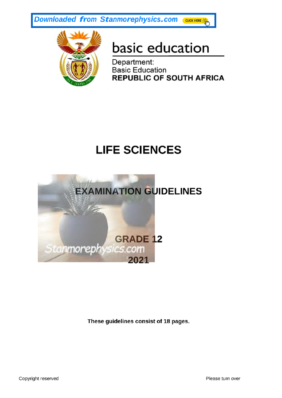 Life Sciences GR 12 Exam Guidelines 2021 - Studocu