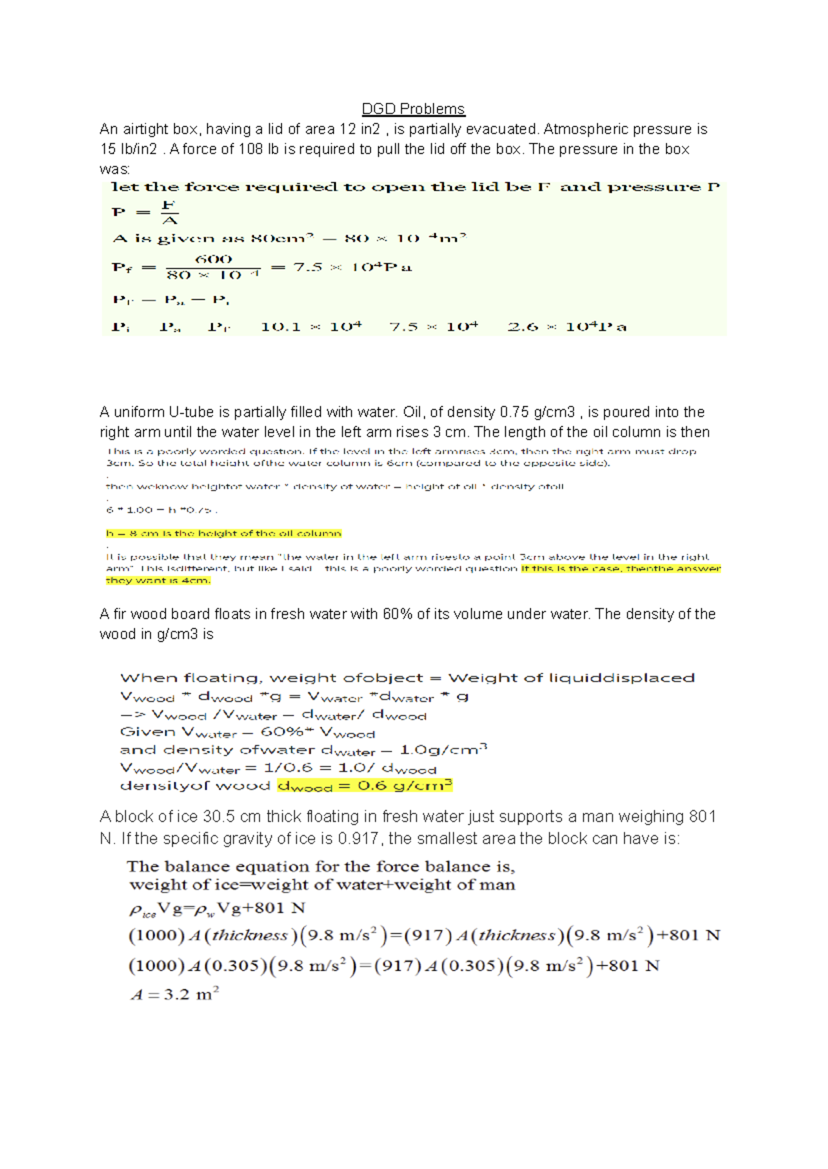 DGD Problems - Every DGD Problem With Answers - DGD Problems An airtight box, having a lid of ...