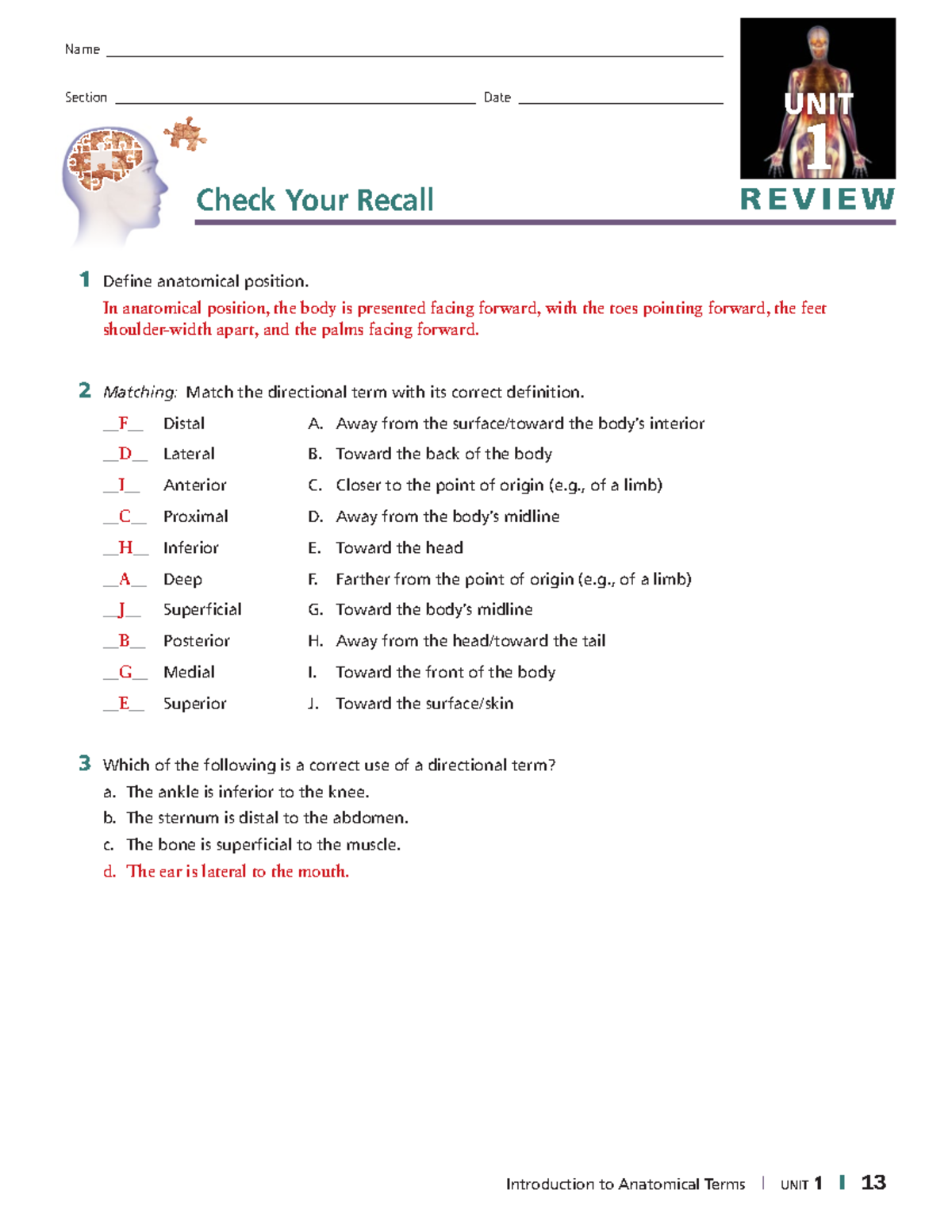Unit 1 check your recall - Biol 270 - Cal State East Bay - Studocu