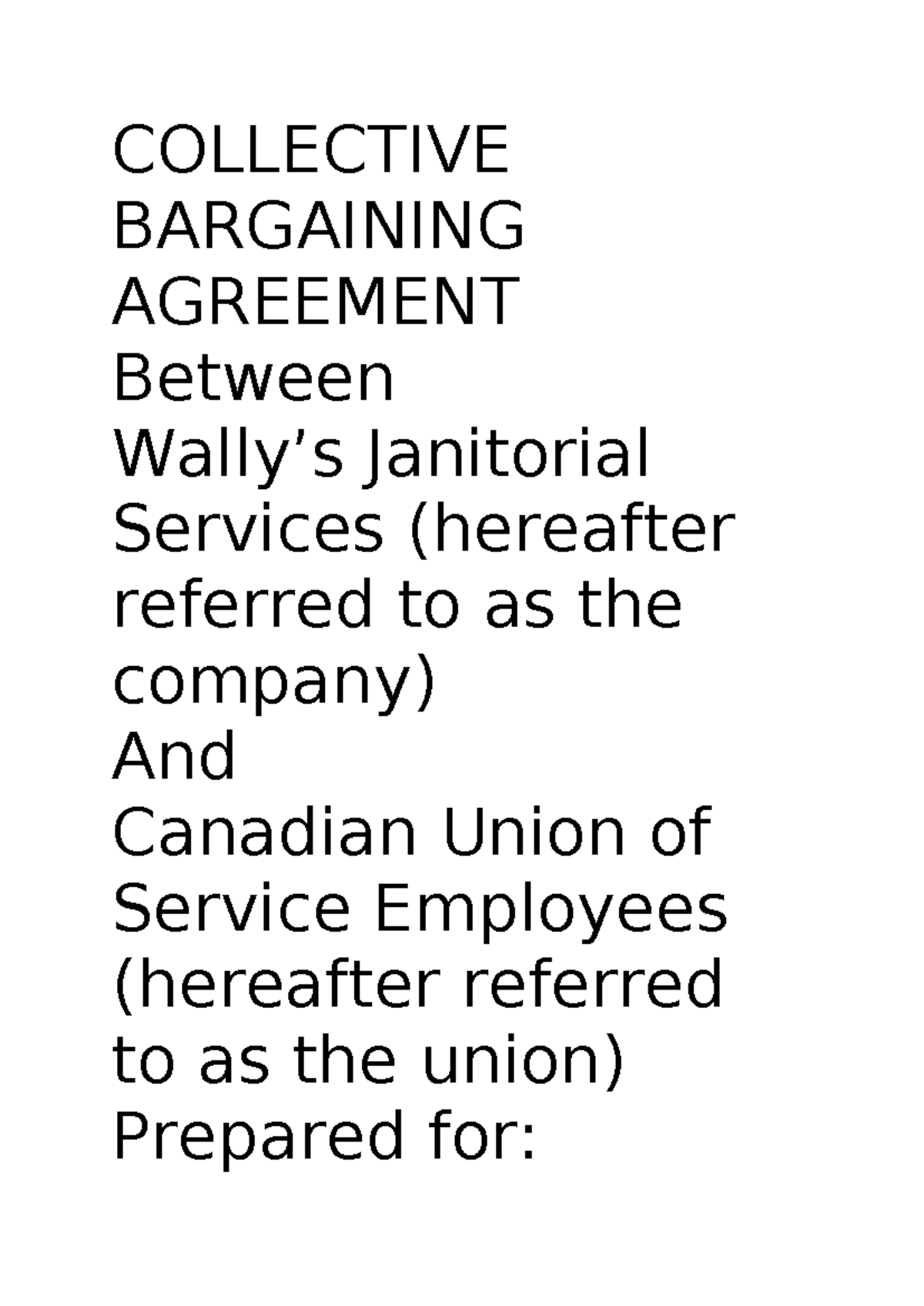 Collective Bargaining Agreement - Step 1 - COLLECTIVE BARGAINING ...