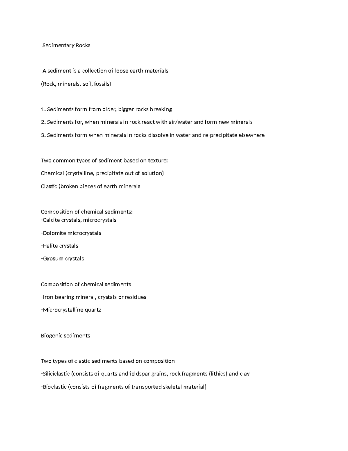 Sedimentary Rocks - jus a simple lecture notes - Sedimentary Rocks A ...