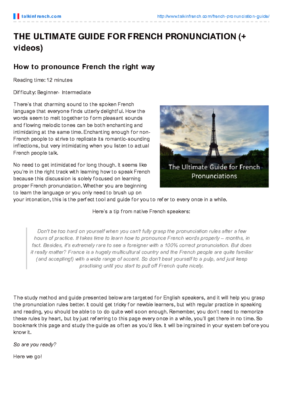 The Ultimate Guide for French Pronunciation - t alkinf re nch m ...