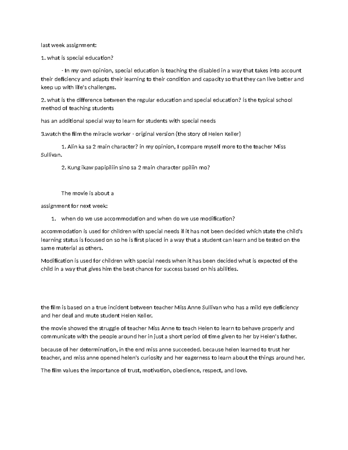 What is sped - lecture - last week assignment: what is special ...