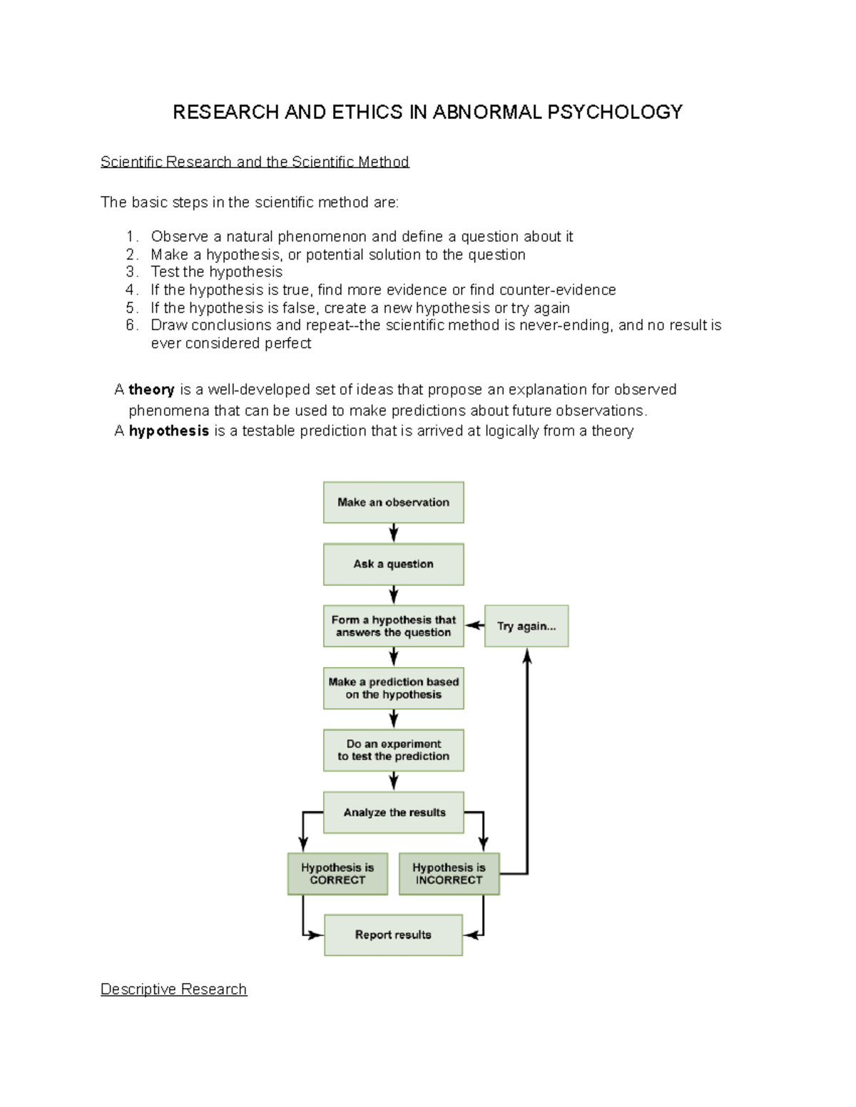 PSY 215 Research and Ethics in Abnormal Psychology Notes Part 1 ...