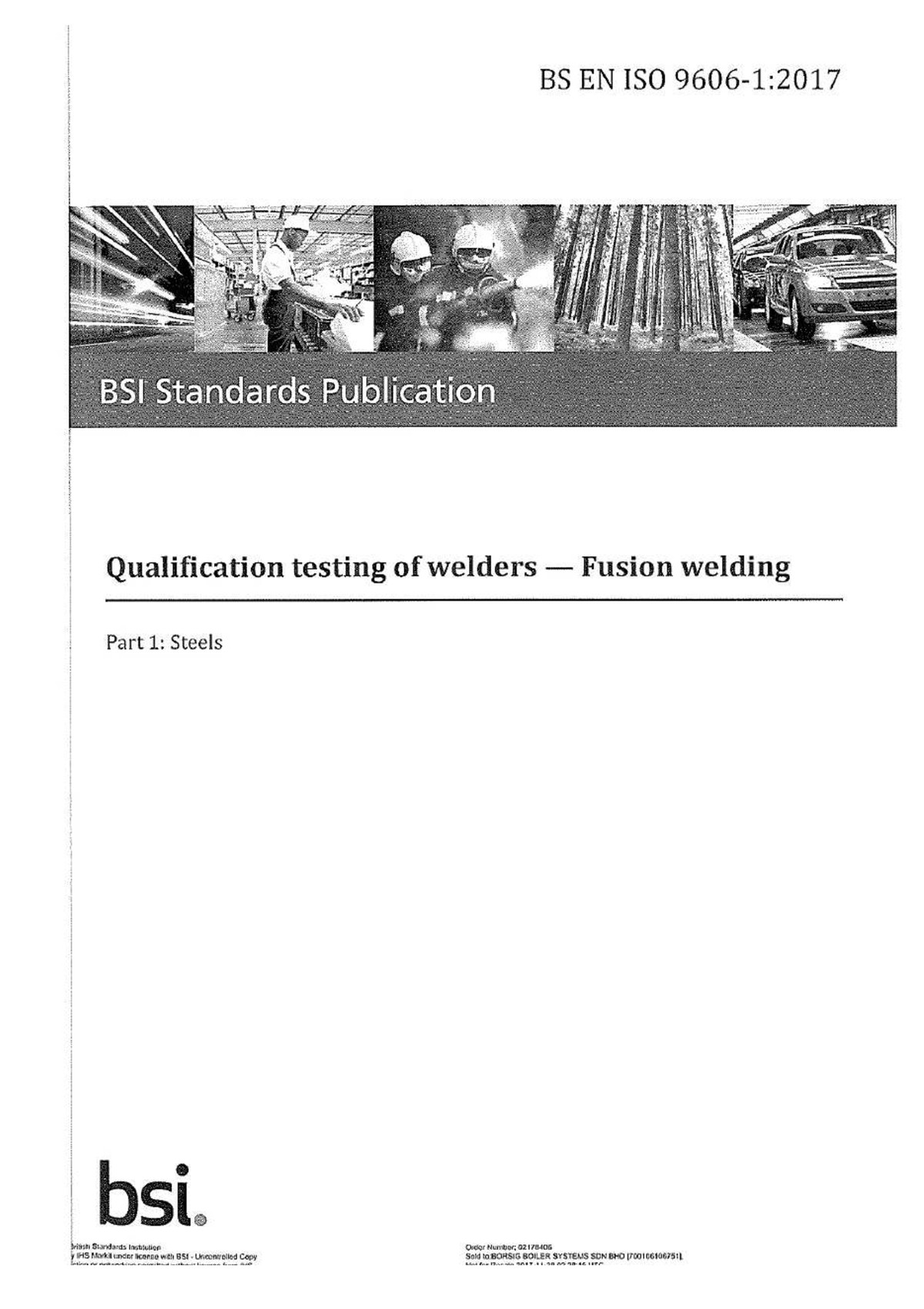 ISO 9606-1-2017 - WELD QULAIFICATION - Mechanical Engineering - Studocu
