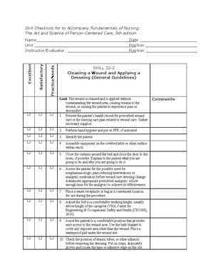 Skill Checklist for Subcutaneous Injection - Skill Checklists for ...