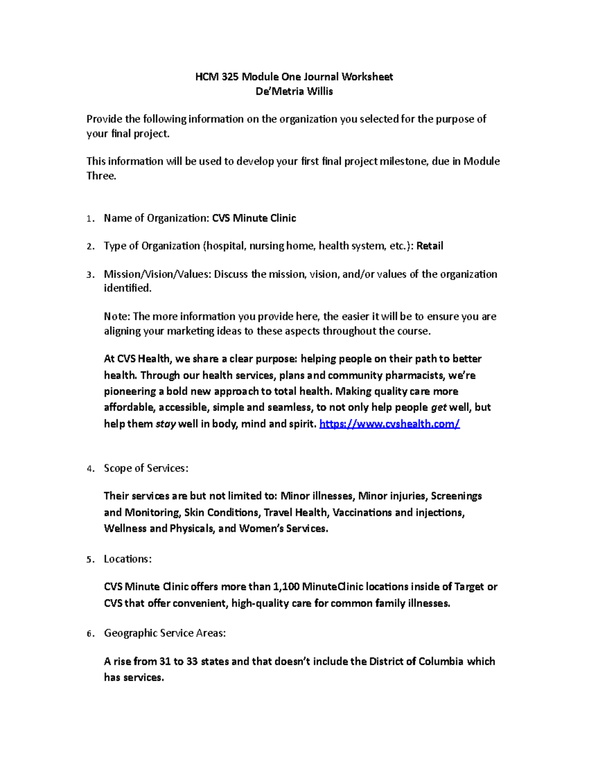 HCM 325 Module One 1-2 Journal Final Project Topic Selection Worksheet ...
