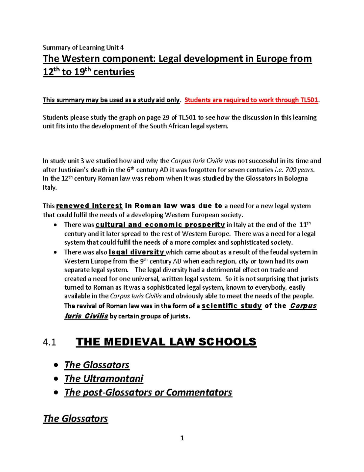 Summaryof Learning Unit 4 - Summary of Learning Unit 4 The Western ...
