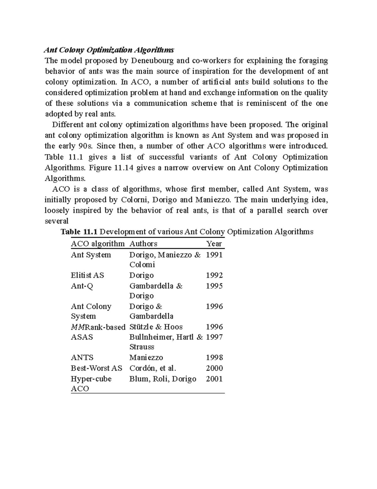 Ant Colony Optimization Algorithms In Aco A Number Of Artificial Ants Build Solutions To The