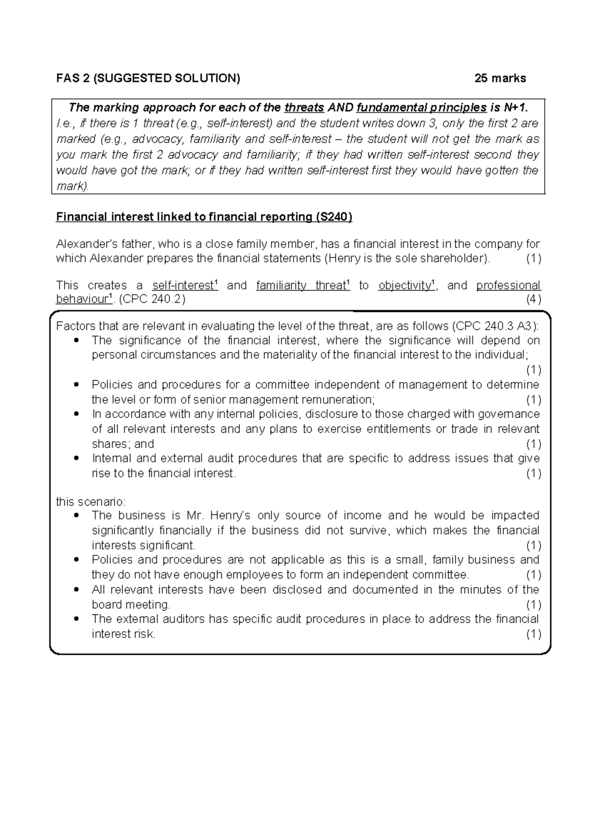 2022 Auditing 288 388 FAS 2 Solution - FAS 2 (SUGGESTED SOLUTION) 25 ...