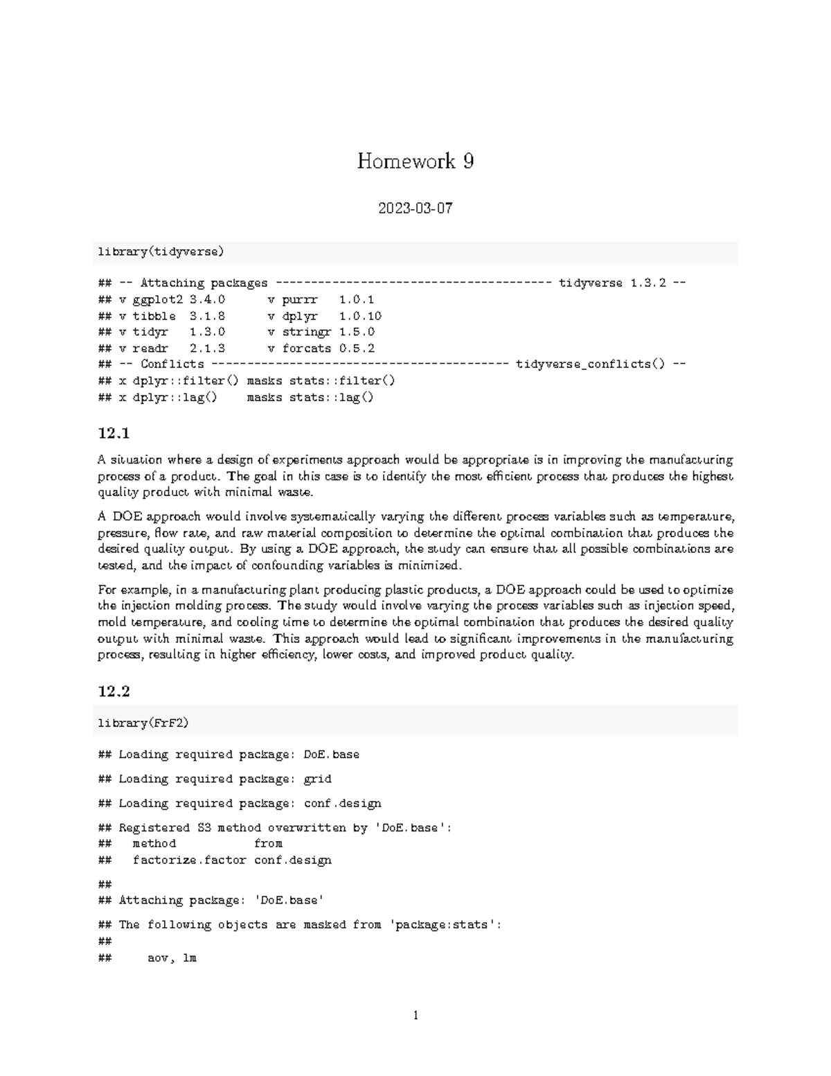 Homework 9 pt1 - University of Northern Iowa - Edit - Homework 9 2023-03- library(tidyverse ...