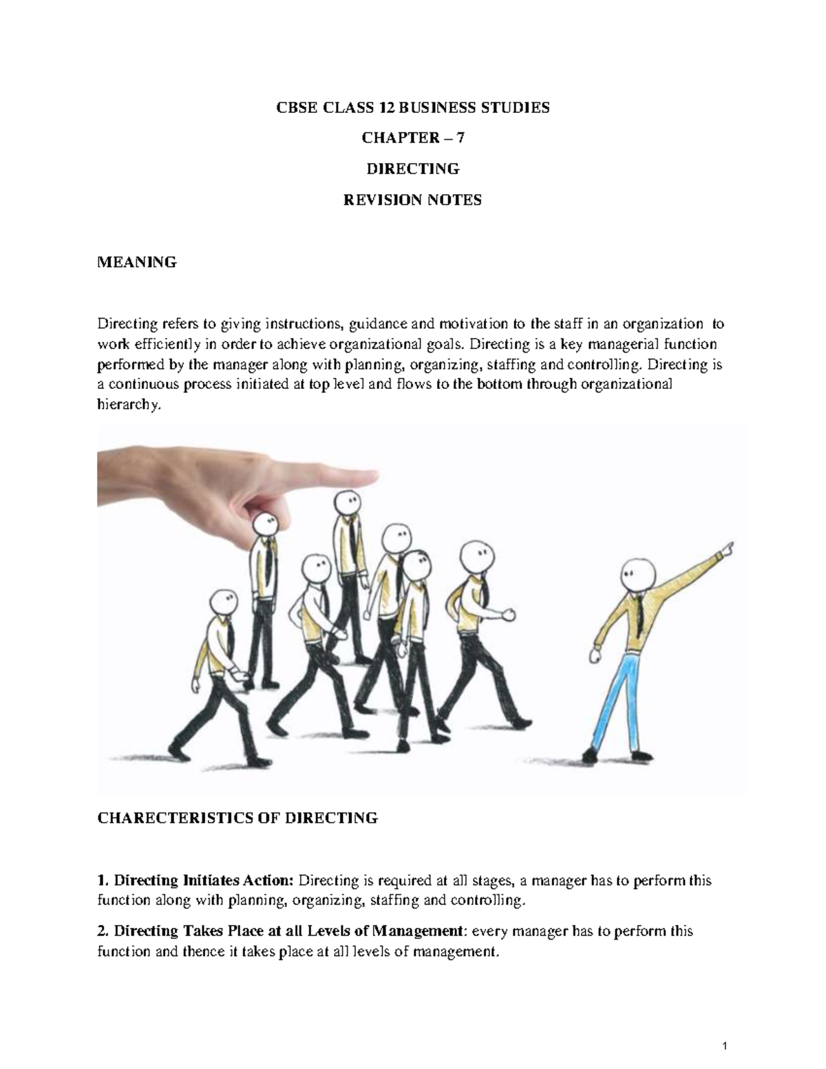 Class 12 Chapter 7 Business Studies Revision Notes - CBSE CLASS 12 ...