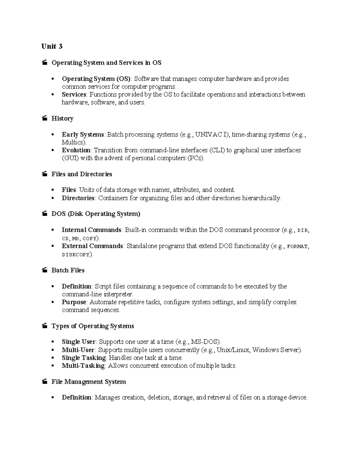 CFOA Notes - khjhklklki - Unit 3 Operating System and Services in OS ...