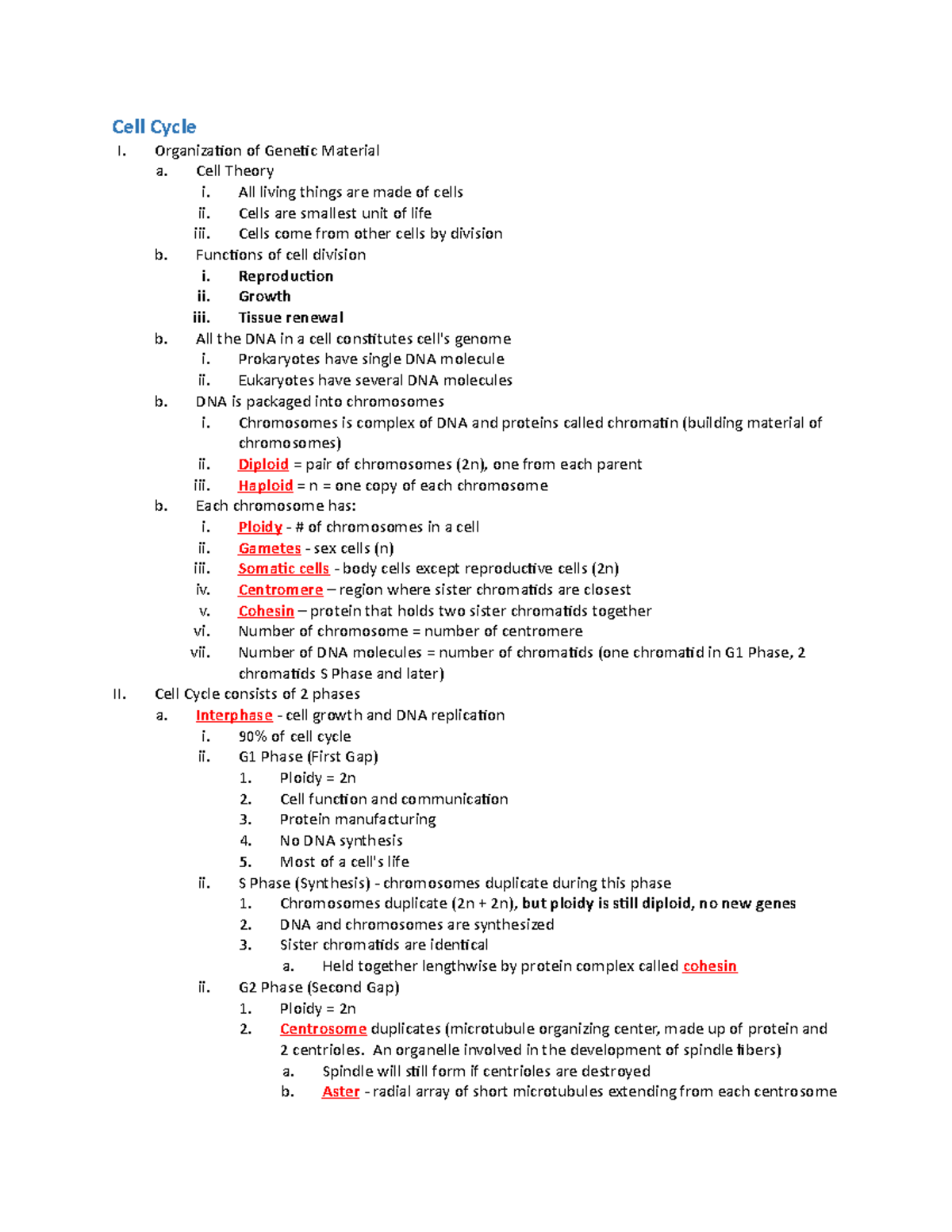 BIO 115 - Lecture 10 - Cell Cycle, Mitosis - Cell Cycle I. II ...