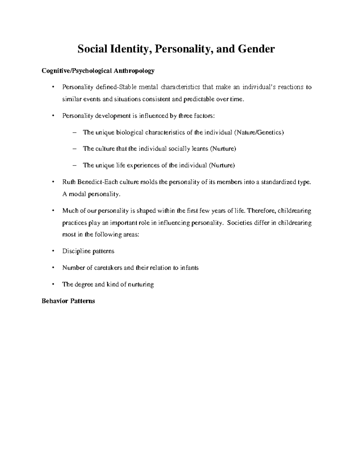 Social Identity, personality, and Gender - Social Identity, Personality ...