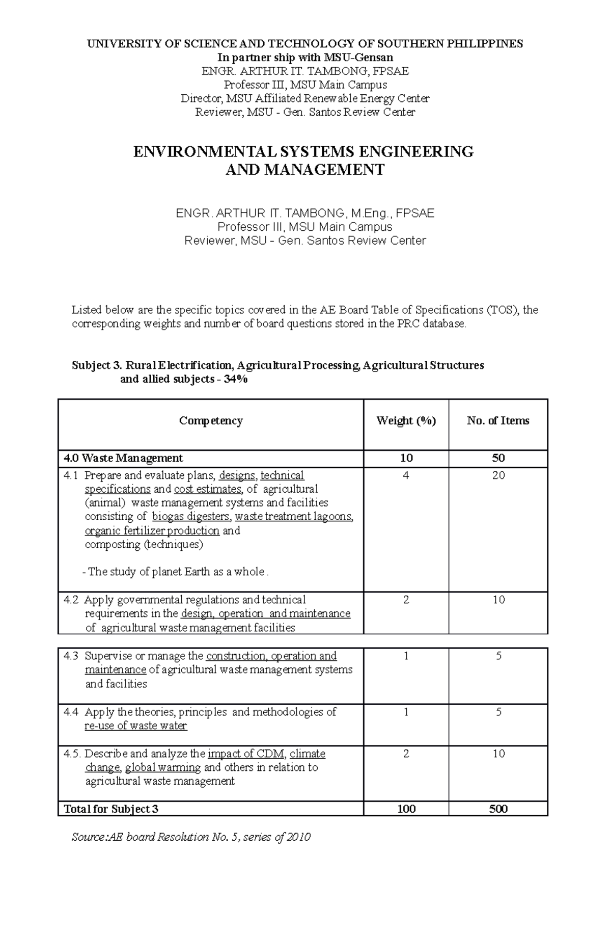 Envi Systems Engineering and Management - In partner ship with MSU ...